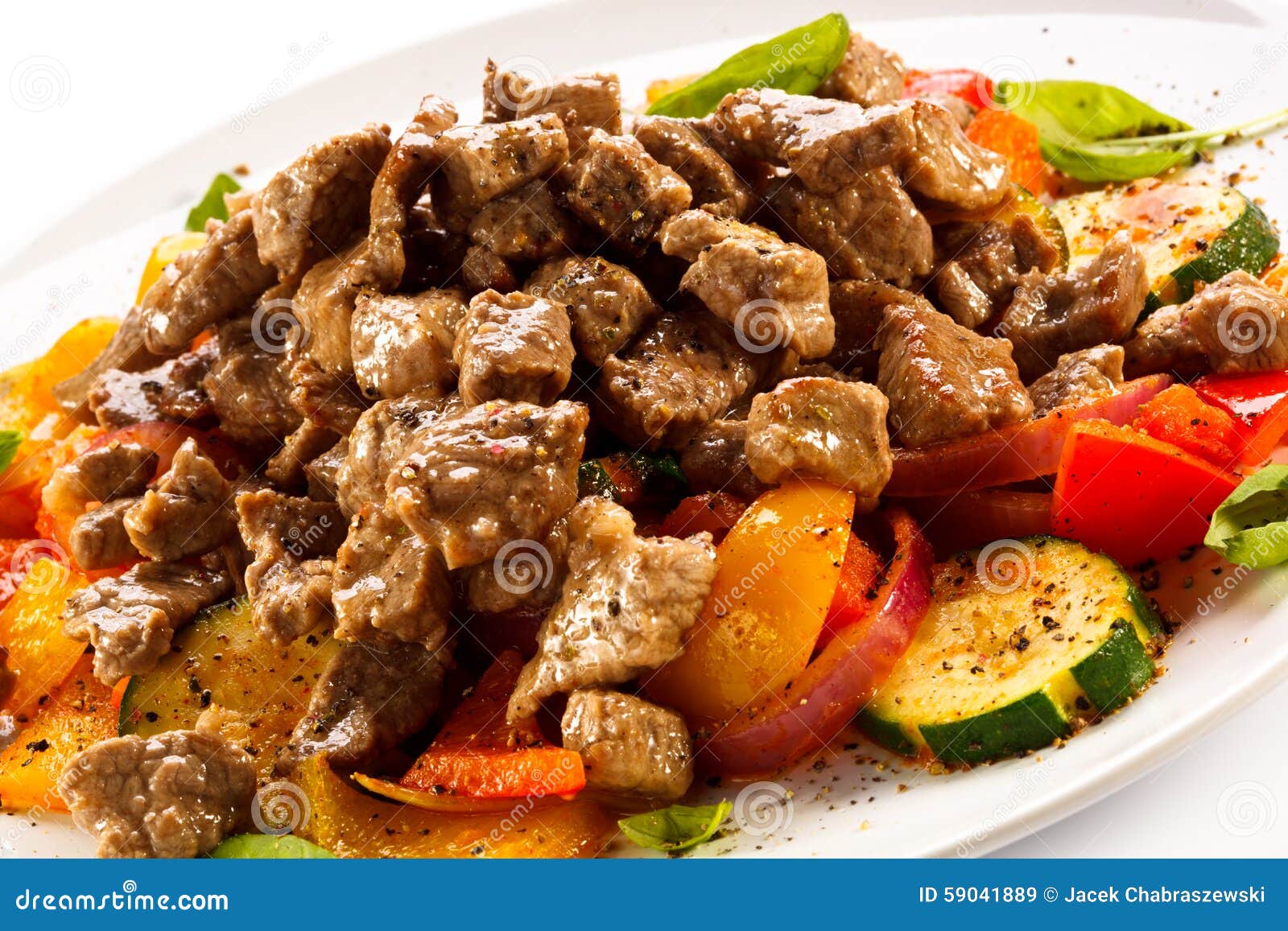 Salad with meat stock image. Image of chips, dressing - 59041889