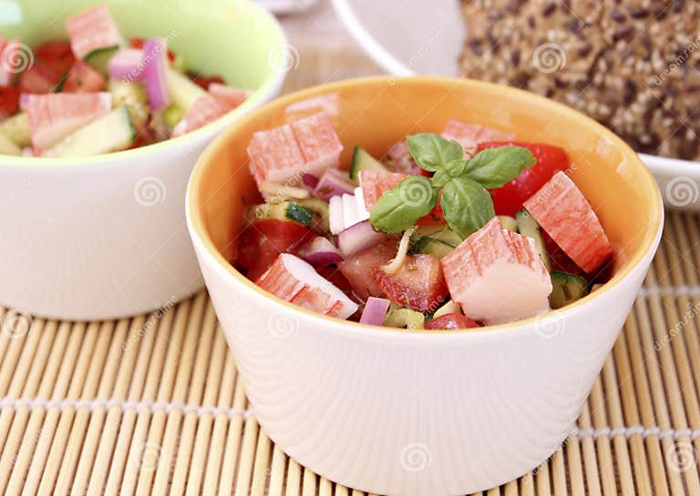Salad stock photo. Image of mixed, fish, surimi, gourmet - 67745790