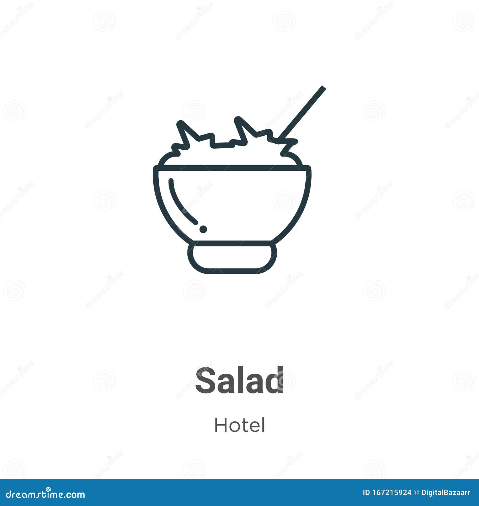 Salad Outline Vector Icon. Thin Line Black Salad Icon, Flat Vector ...