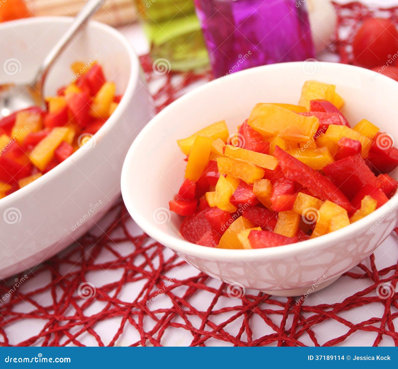 Salad of paprika stock photo. Image of restaurant, vegetarian - 37189114