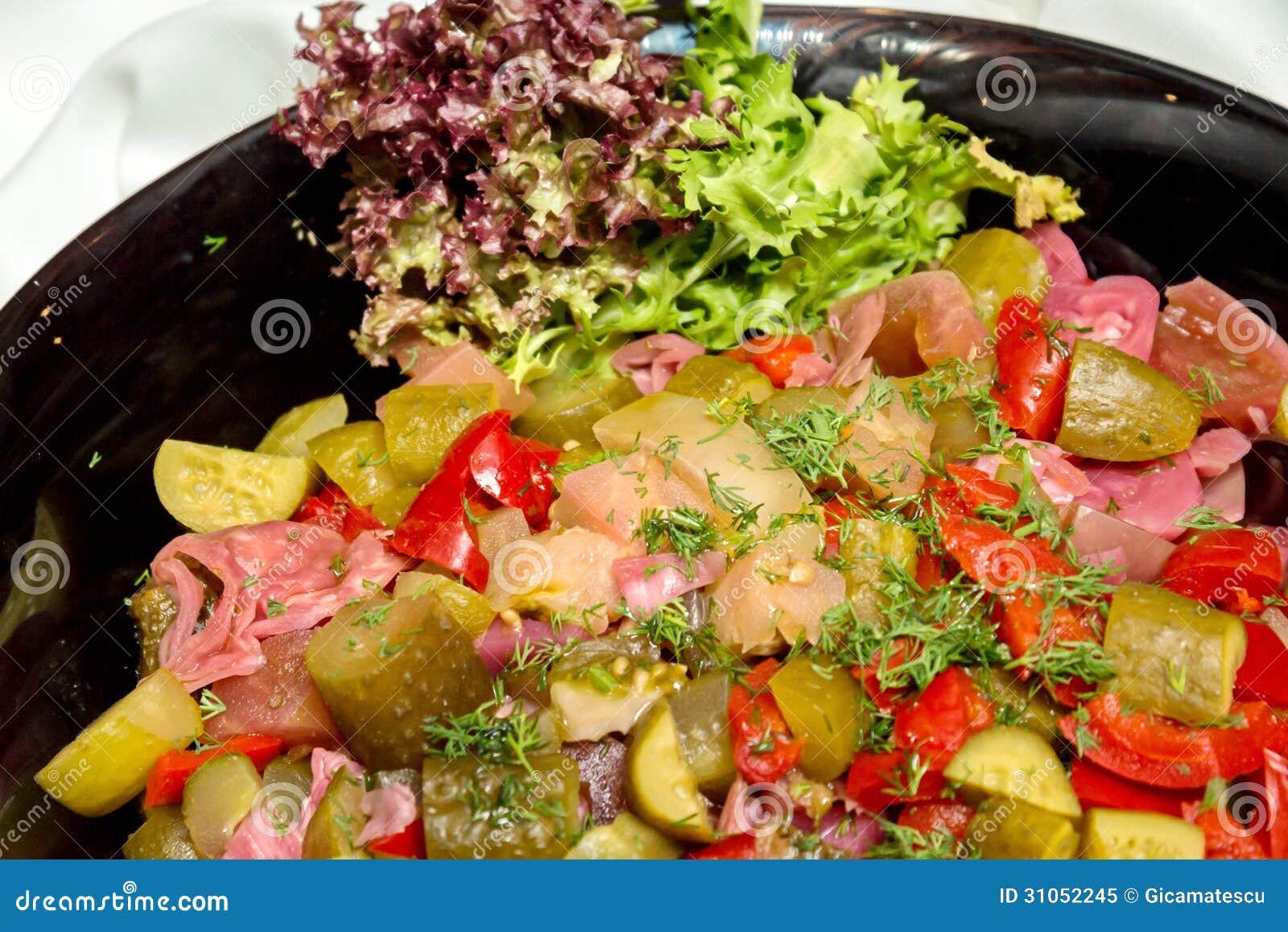 Salad of Pickled Vegetables Stock Image - Image of cucumber, healthy ...