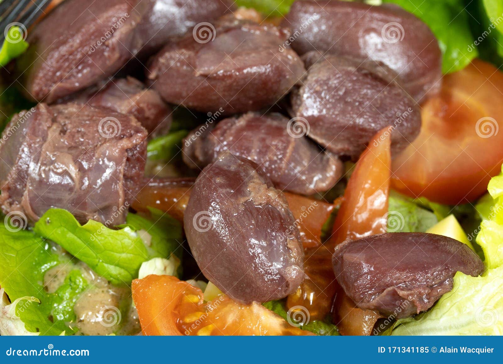 Salad with Poultry Gizzards Stock Image - Image of france, poultry ...