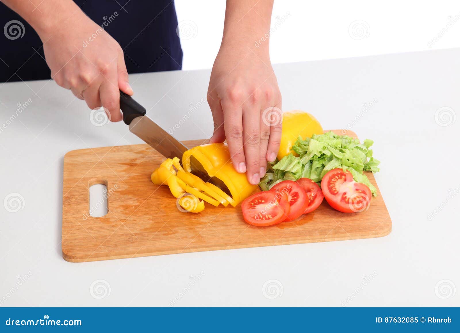Salad prepping stock image. Image of apron, asian, food - 87632085