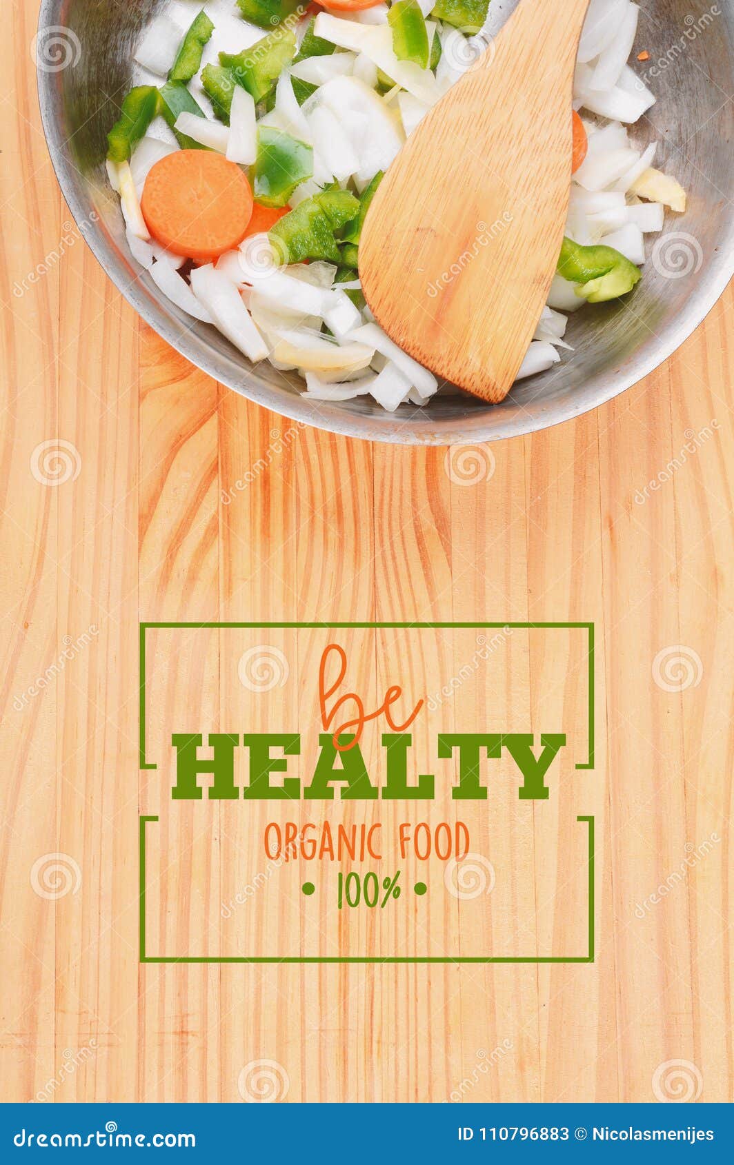 Salad with Rectangle Frame Border of Healthy Food Stock Image - Image ...