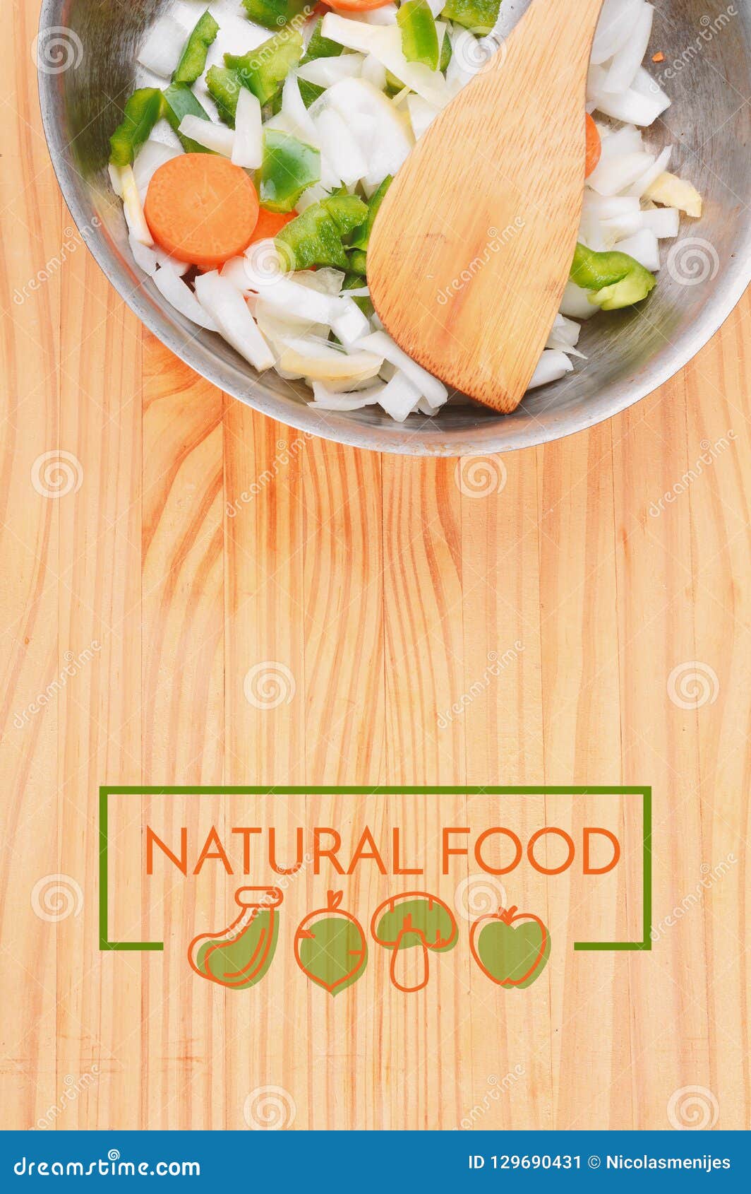 Salad with Rectangle Frame Border of Vegan Menu Card Stock Image ...