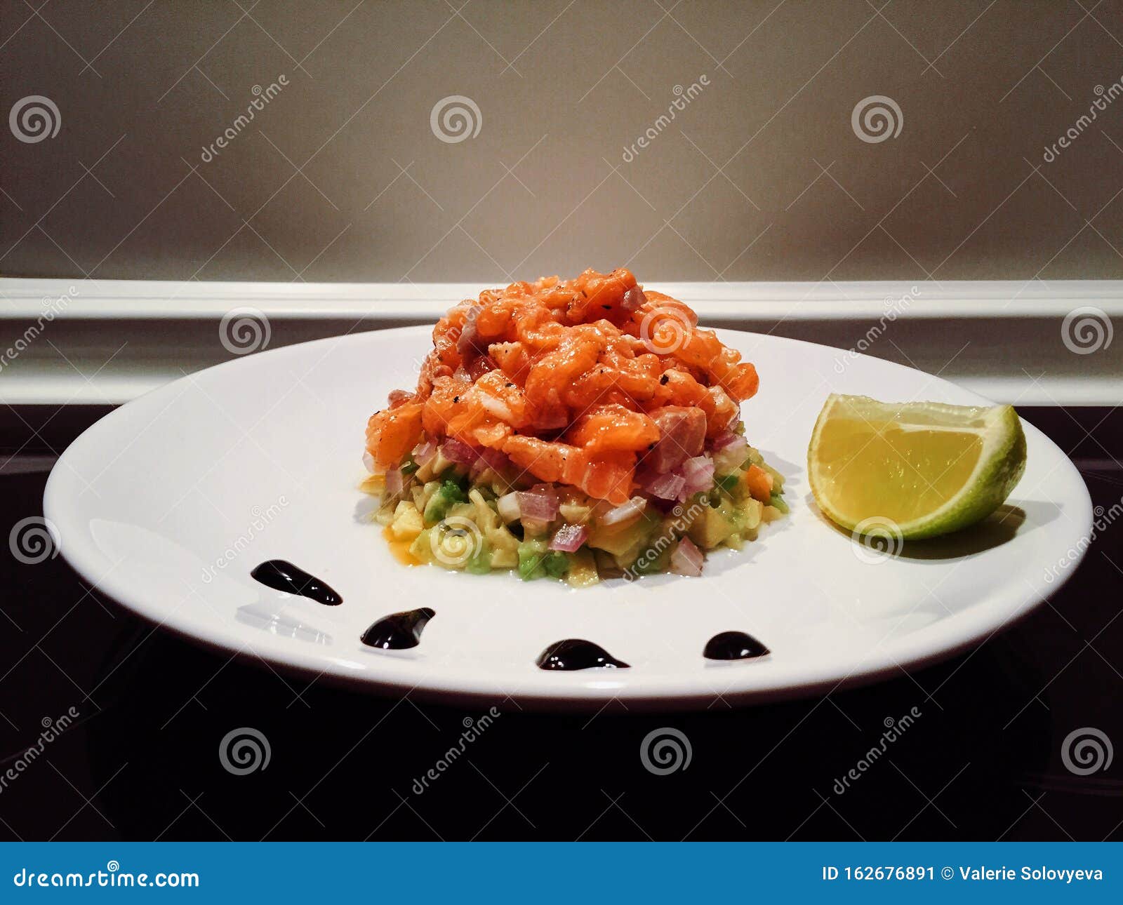 Salad stock image. Image of fish, salad, avocado, food - 162676891