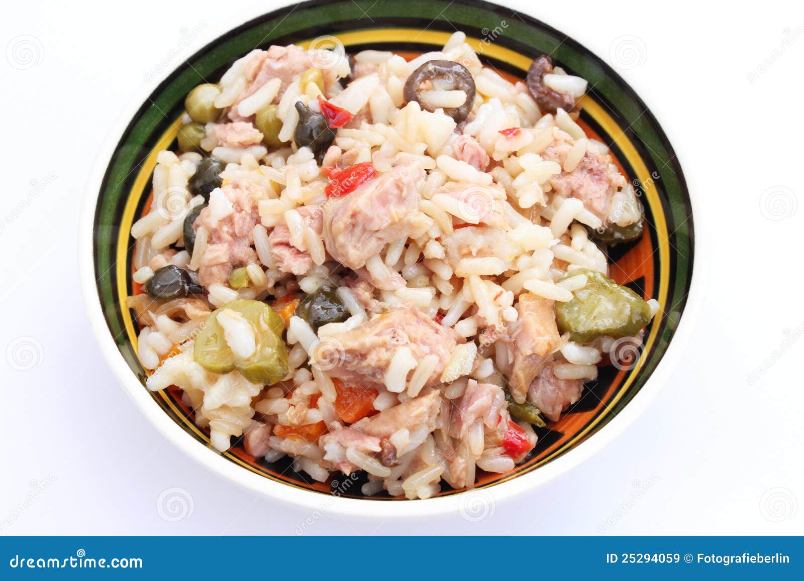 A Salad of Rice and Tuna Fish Stock Image - Image of freshness, rice ...