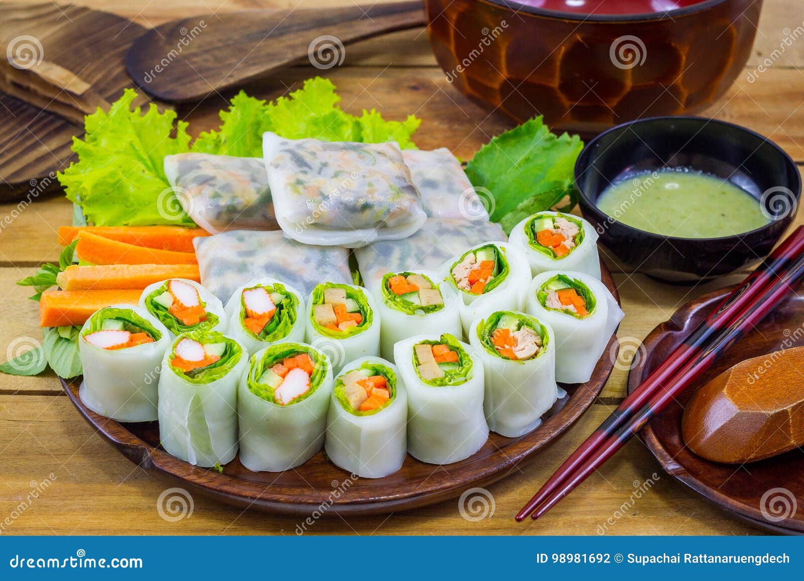 Salad roll stock photo. Image of rolls, traditional, meal - 98981692