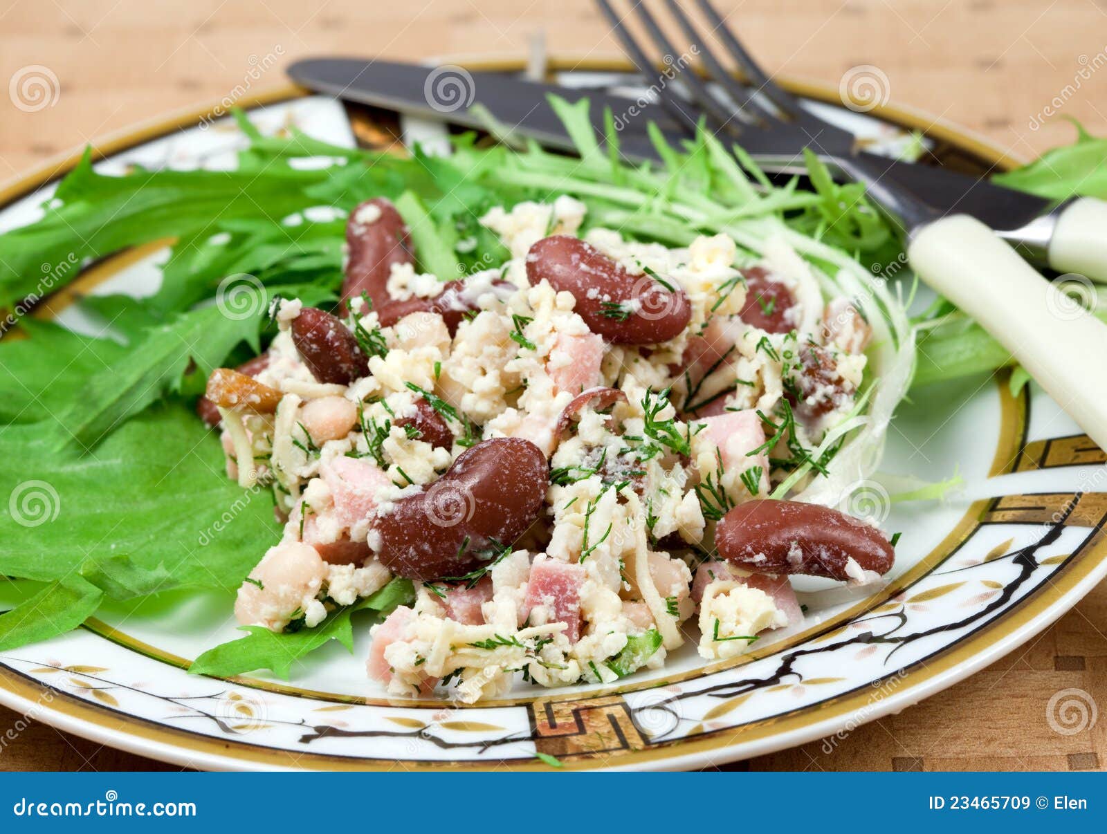 Salad with Ruccola and Haricot Stock Image - Image of foodstuffs ...