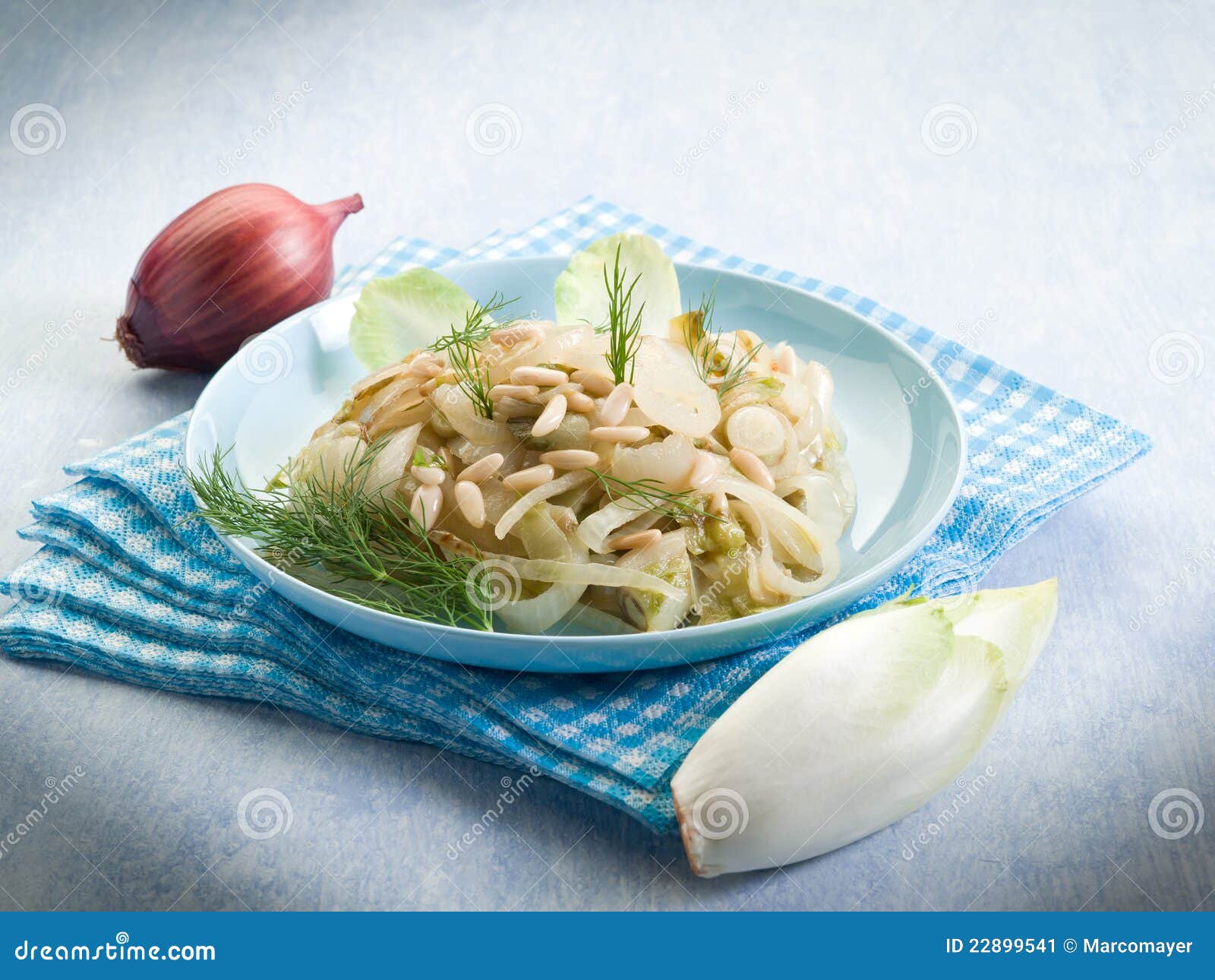 Salad with sauteed endive stock image. Image of healthy - 22899541