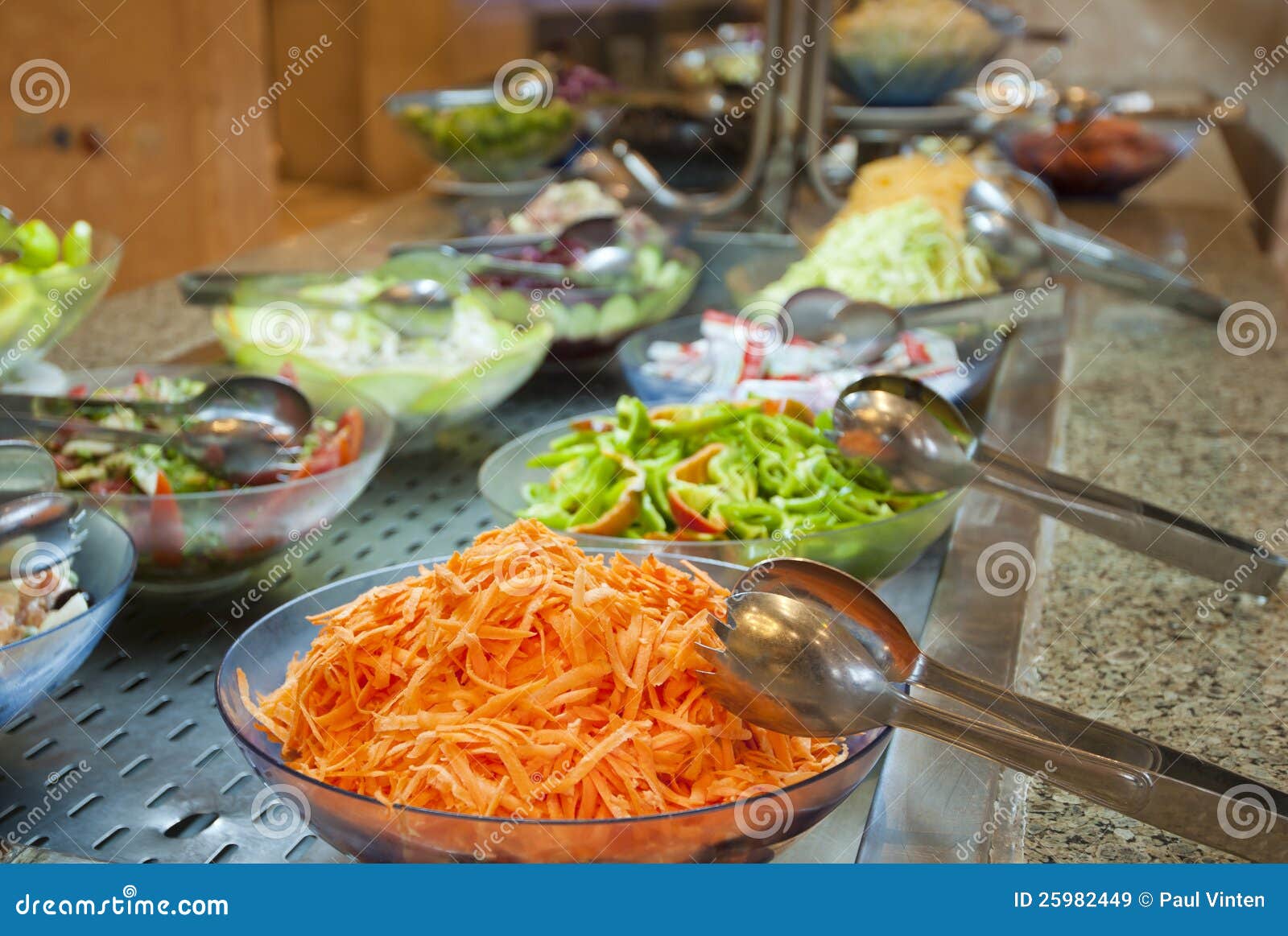 Salad Selection in a Hotel Buffet Stock Image - Image of salad ...