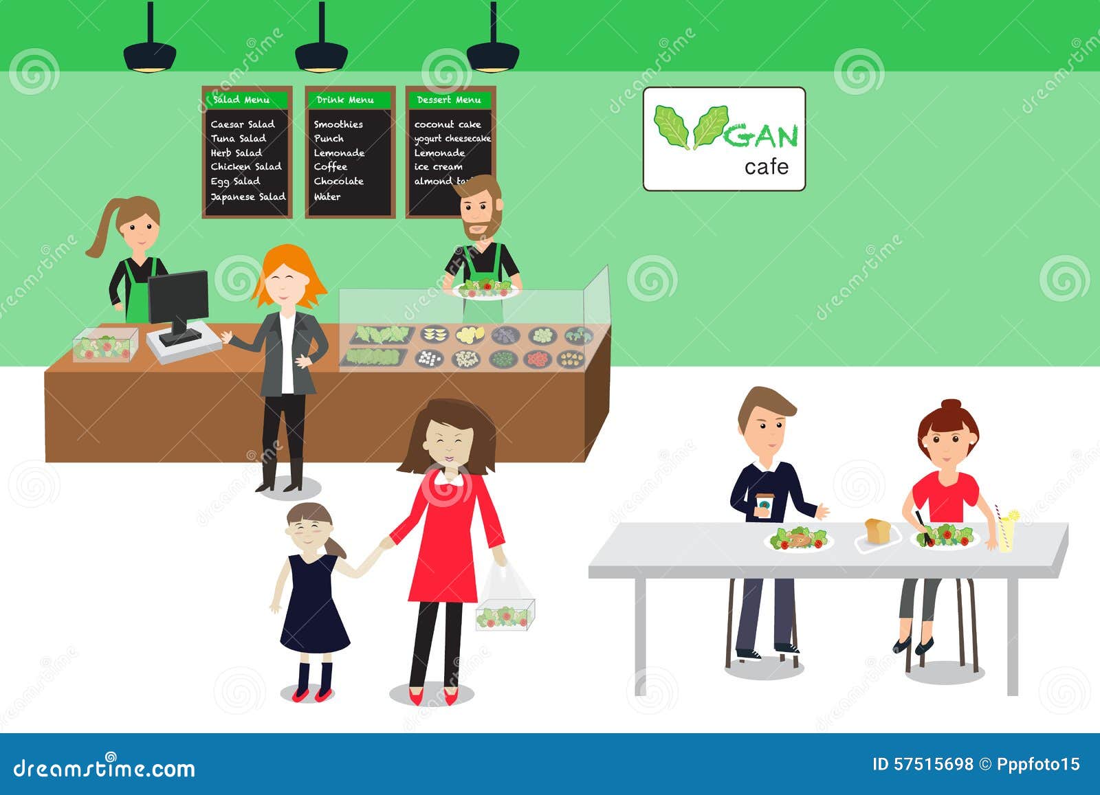 Salad Shop vector stock vector. Illustration of graphic - 57515698