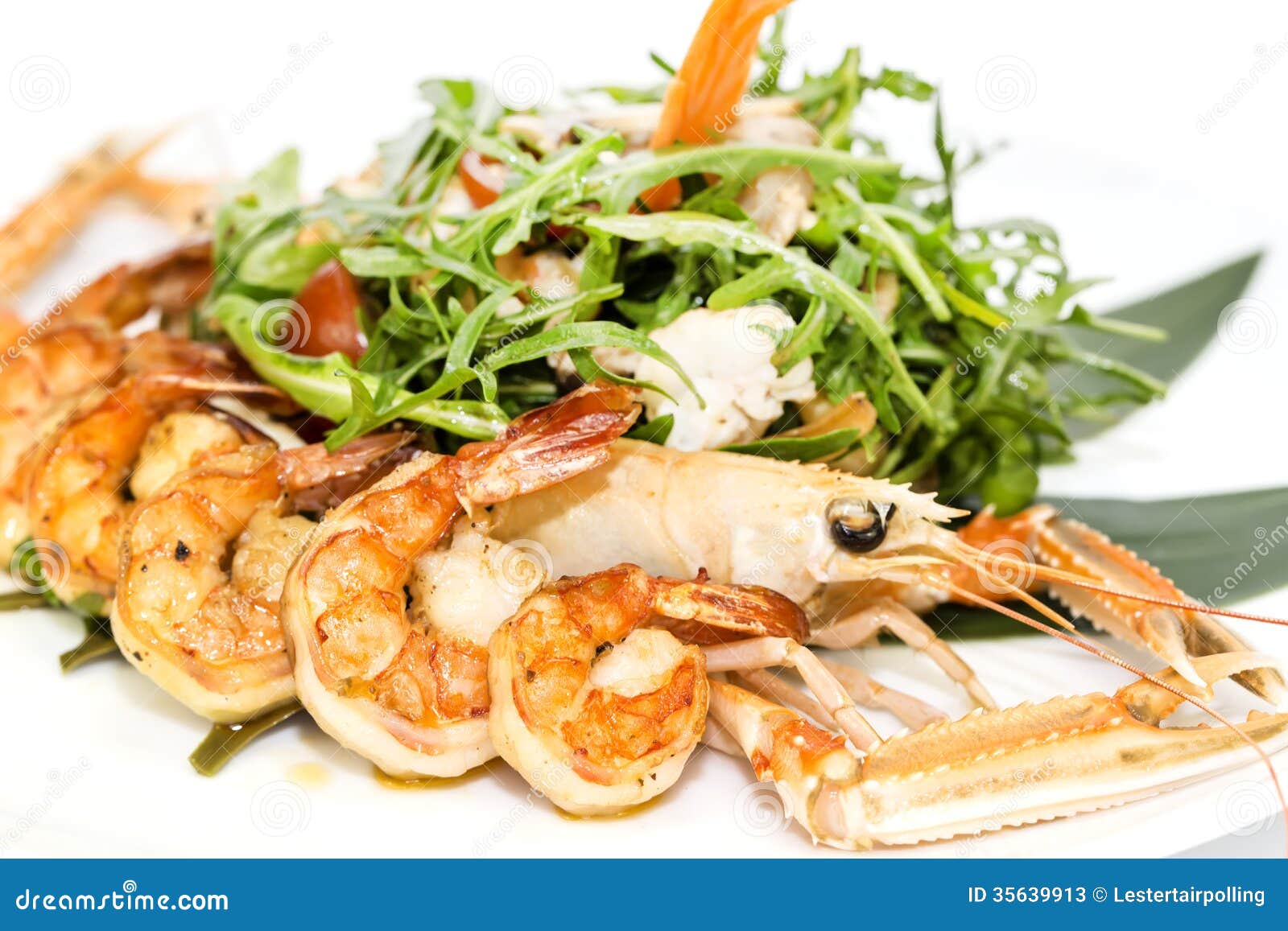 Salad of Shrimp and Crawfish Stock Image - Image of pasta, restaurant ...