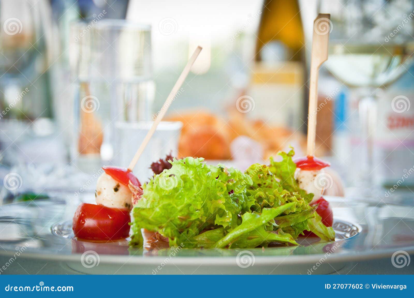 Salad on a table stock photo. Image of delicious, mozzarella - 27077602