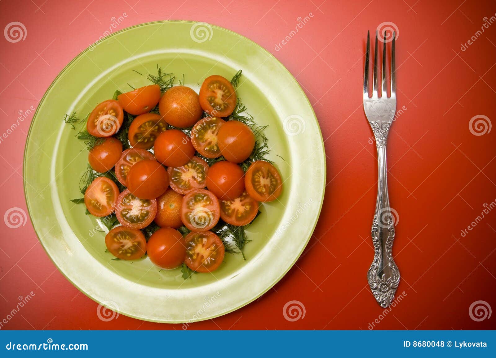 Salad with Tomatoes on the Plate Stock Photo - Image of organic, salad ...