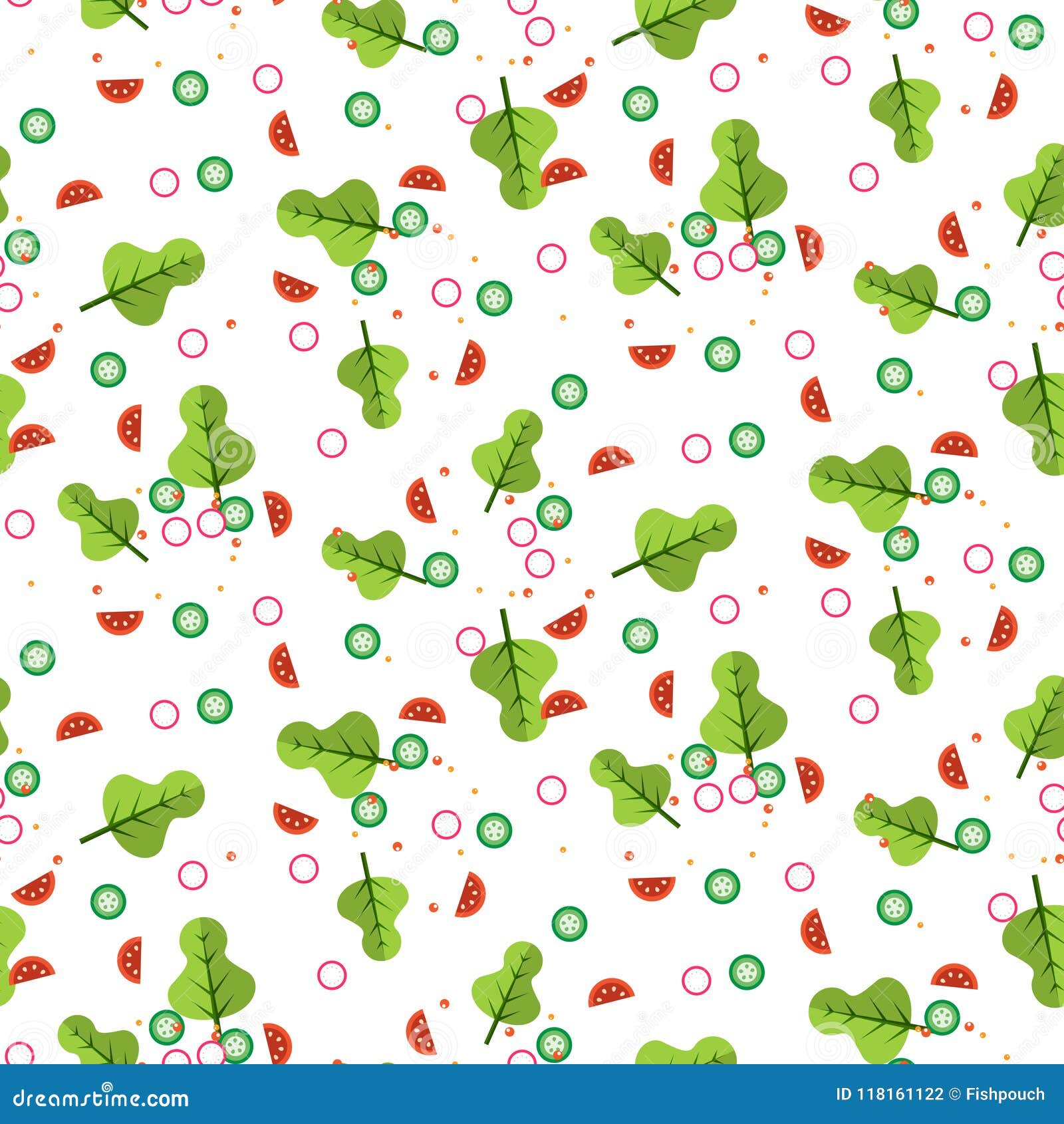 Salad Vector Seamless Pattern. Stock Vector - Illustration of color ...