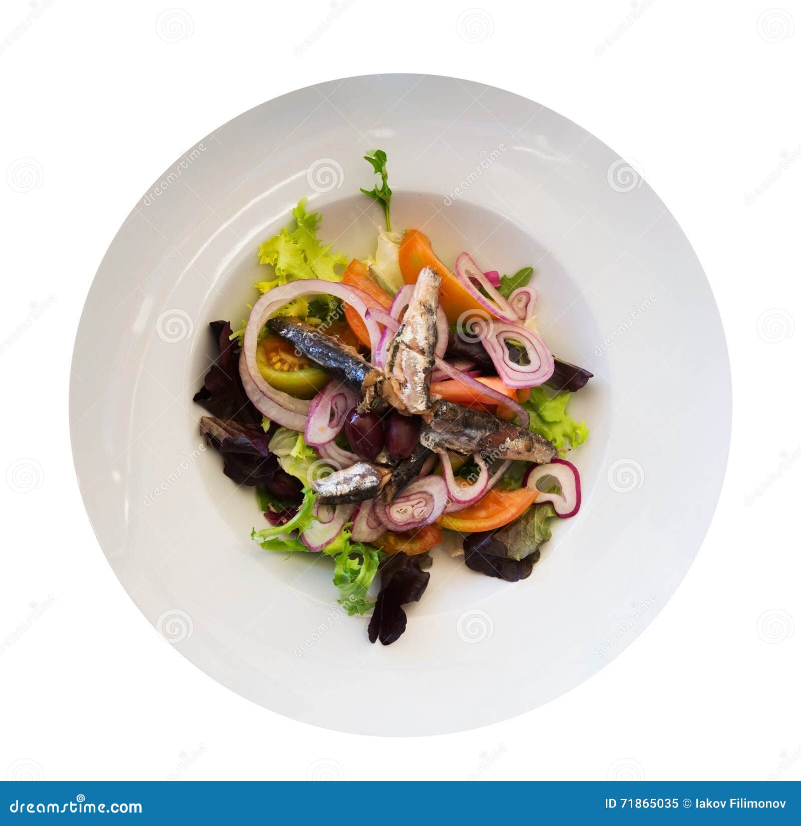 Salad with Vegetables and Pilchards Stock Image - Image of popular ...
