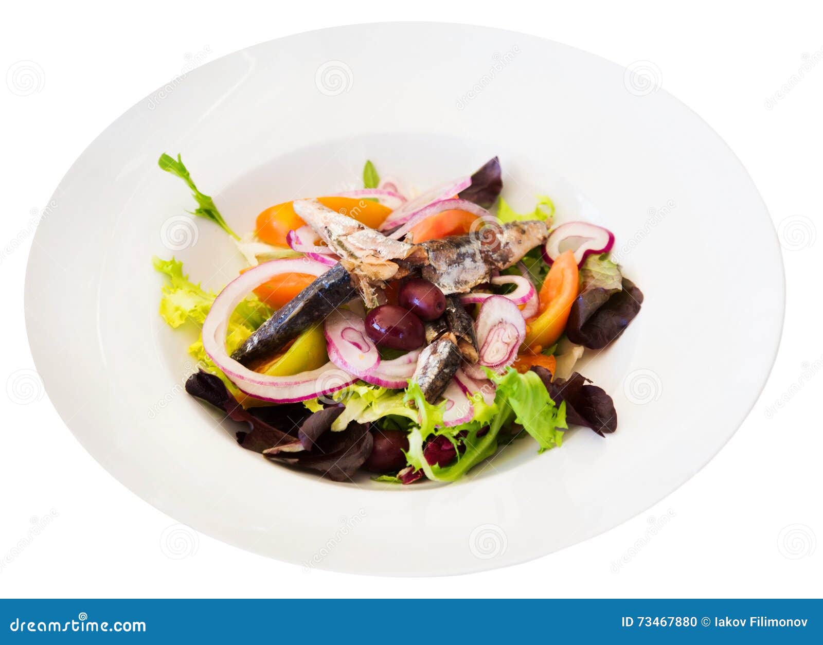 Salad with Vegetables and Pilchards Stock Photo - Image of pilchard ...