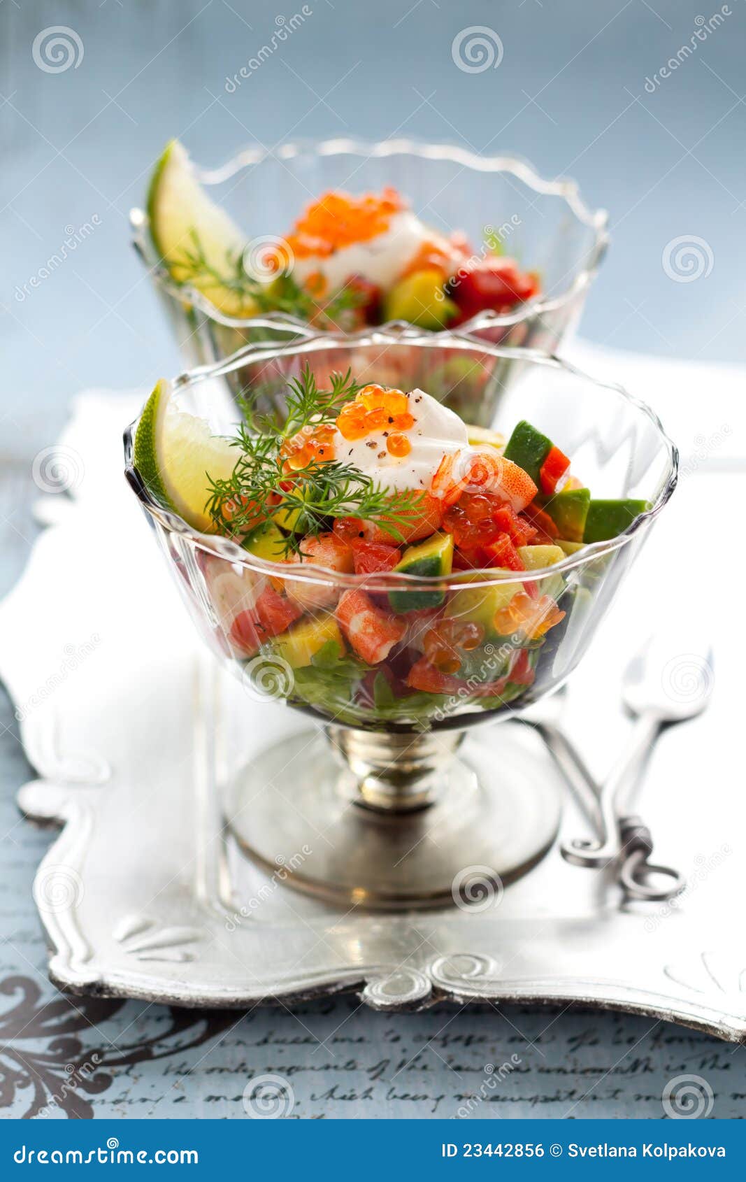 Salada Deliciosa Do Cocktail Foto de Stock - Imagem de fresco, caviar ...