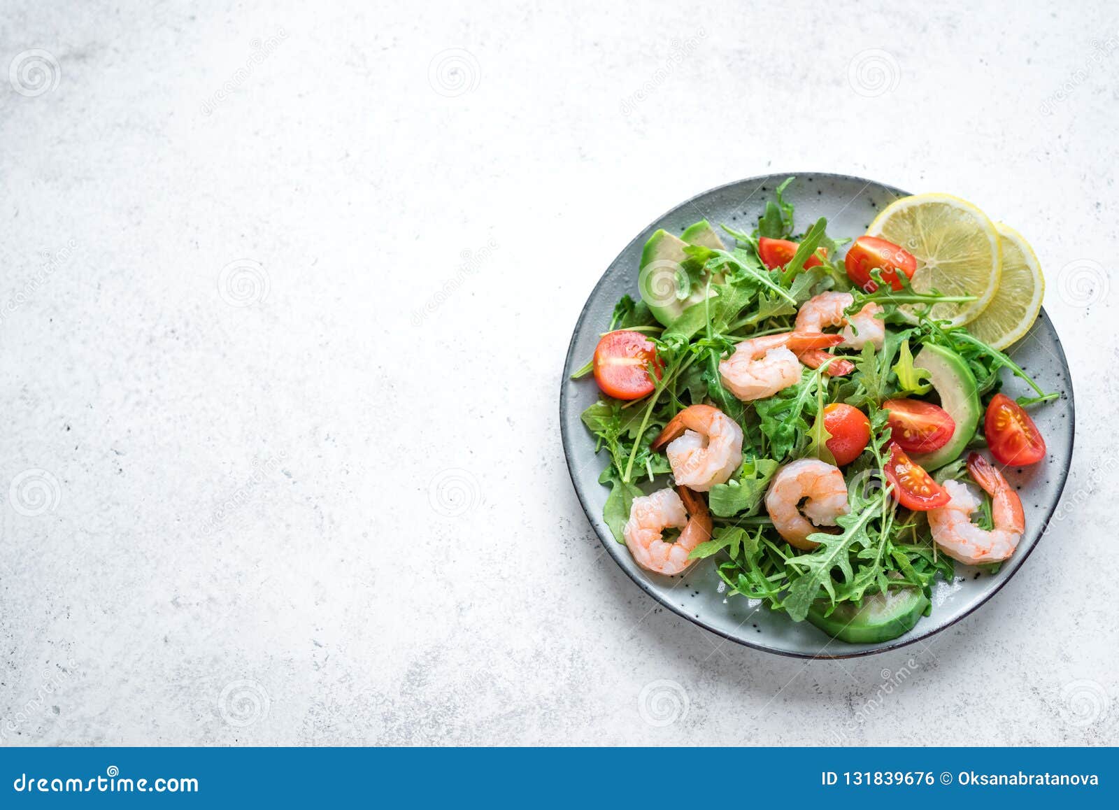 Salade Darugula Davocat De Crevette Photo Stock Image Du Organique