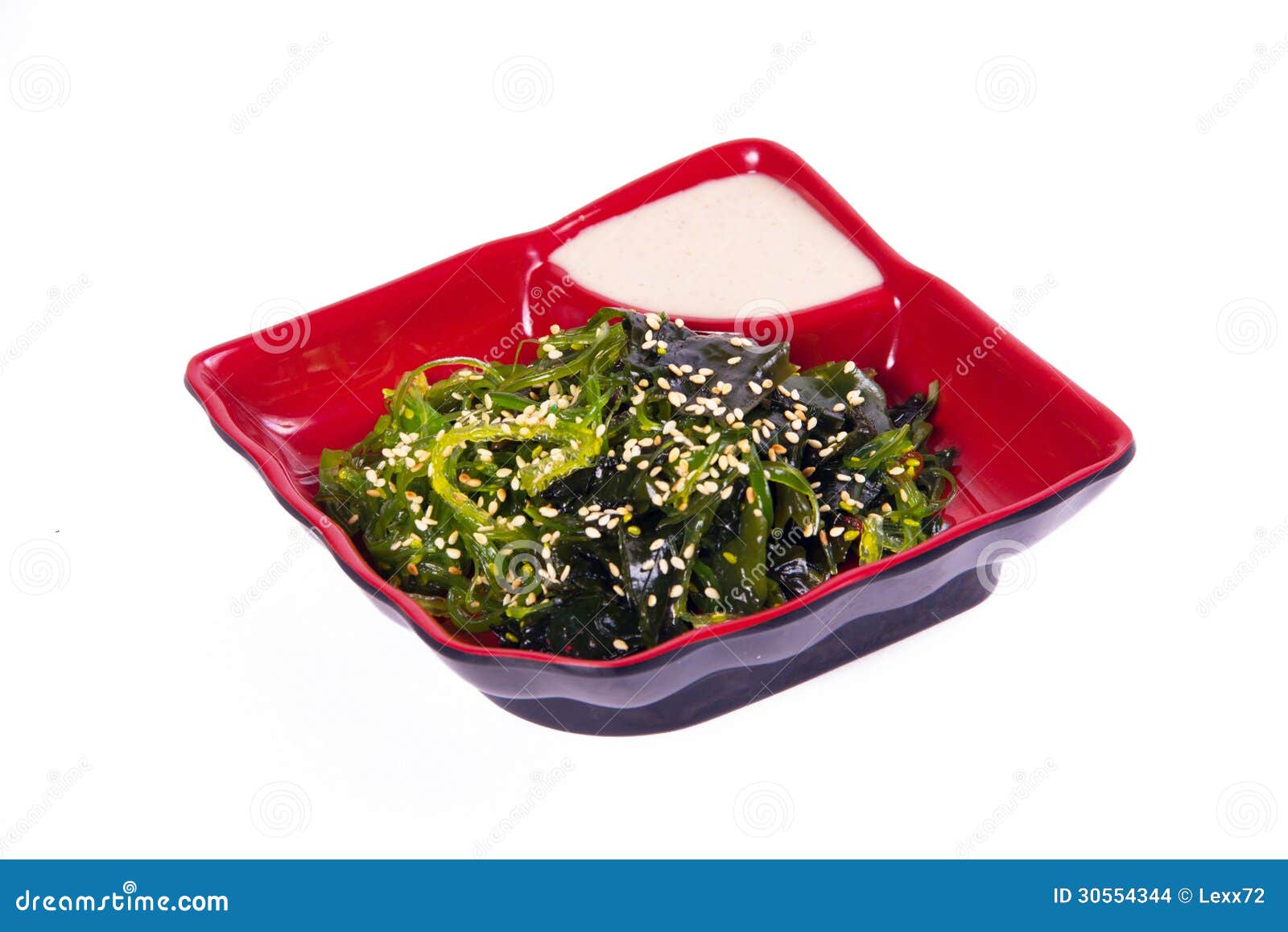 Salade Des Algues De Mer Sur Un Fond Blanc Photo stock - Image du algue ...