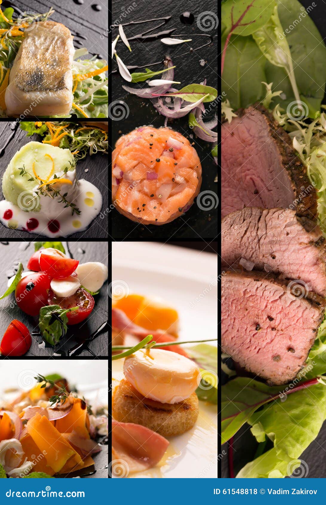 Salads and main courses stock photo. Image of basil, brunch - 61548818