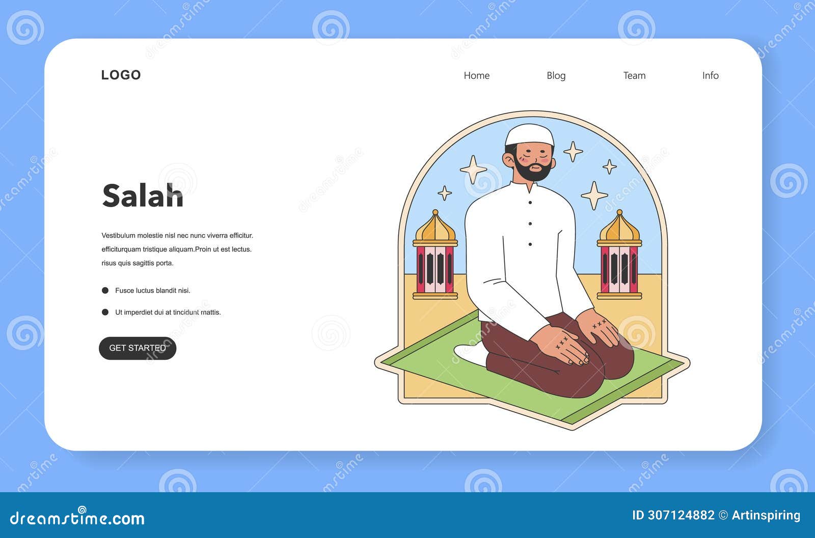 Salah Practice Illustration. Flat Vector Image. Stock Vector ...