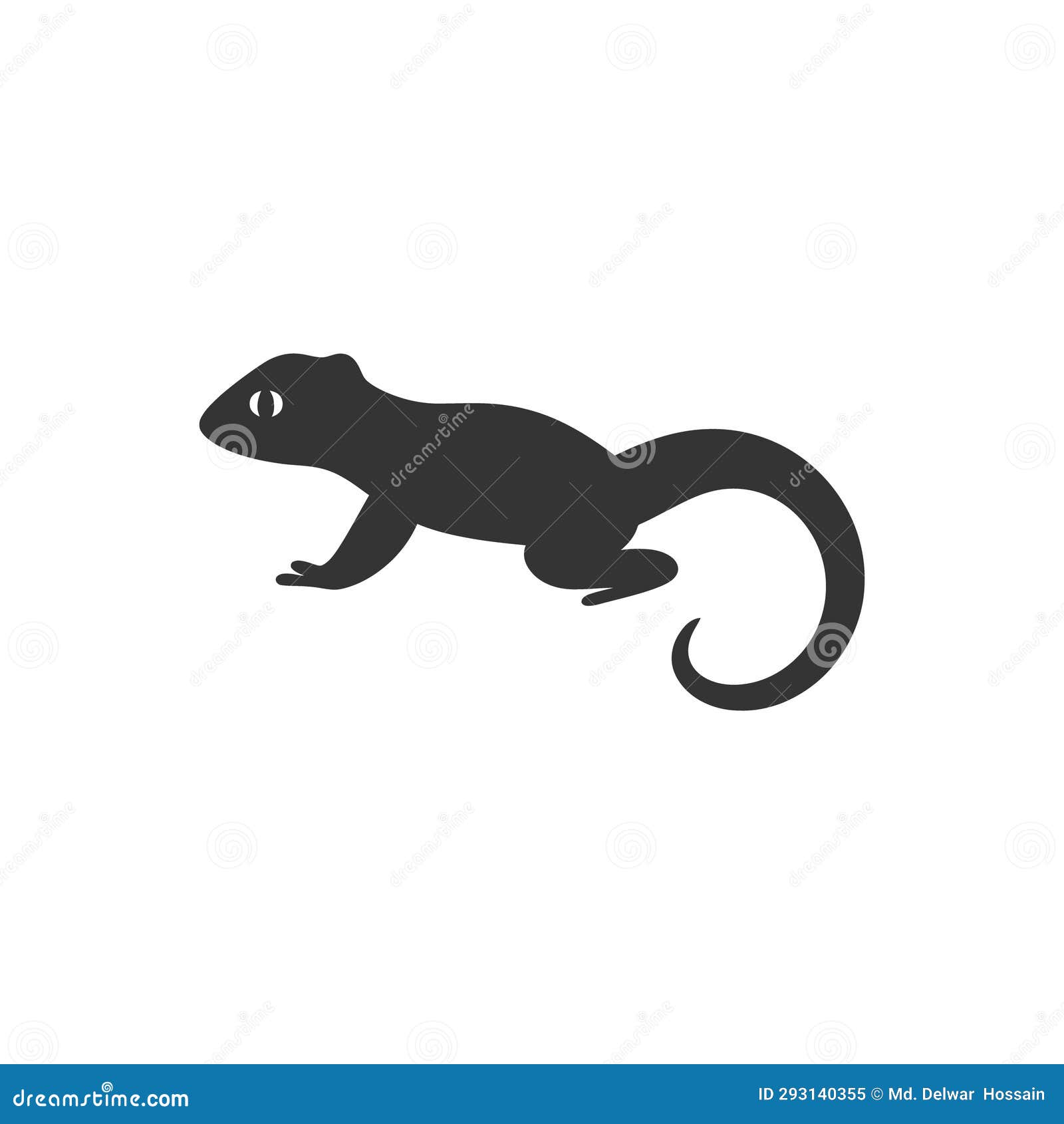 Simple Salamander Clip Art With White Background Stock Illustration ...