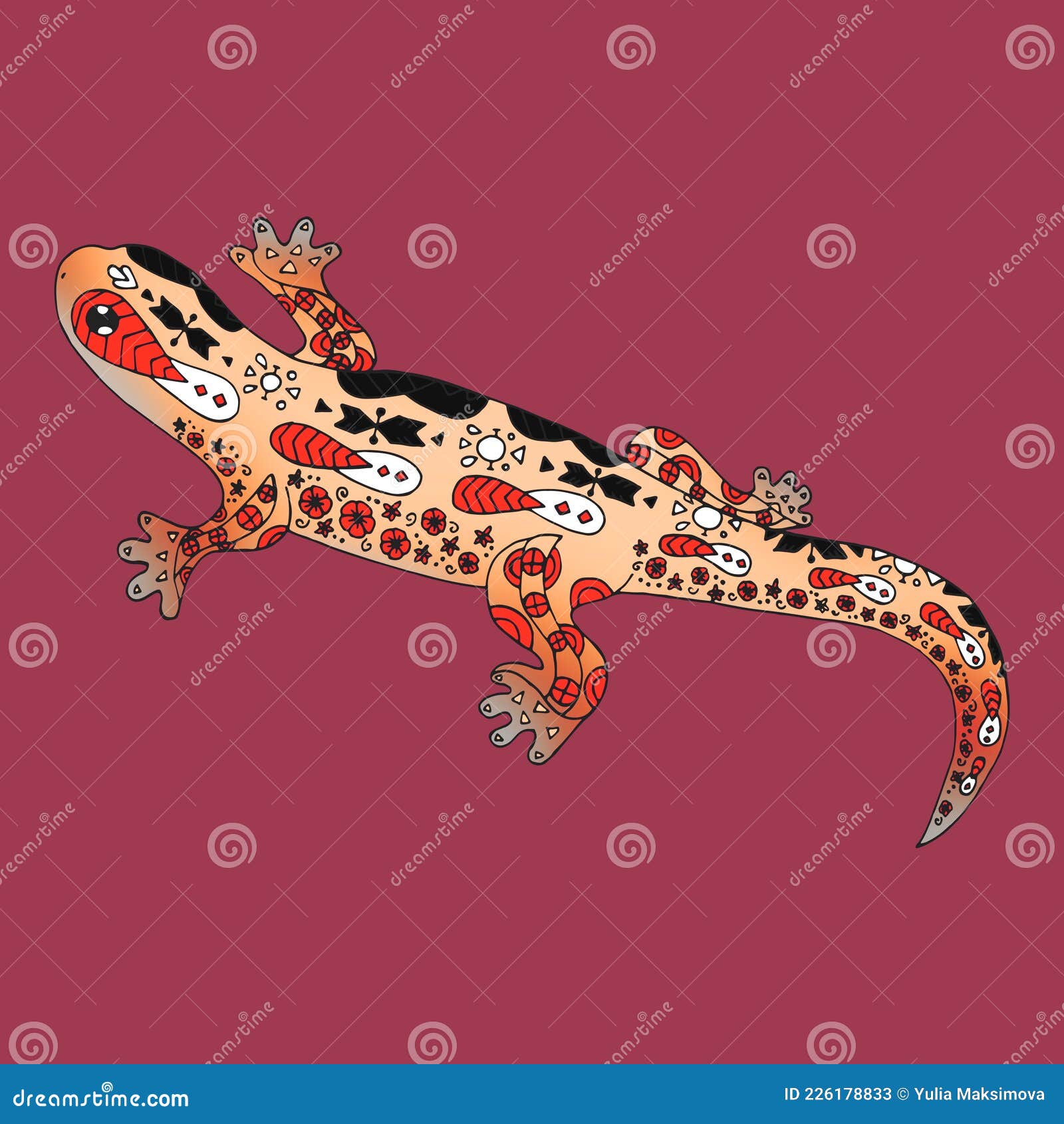 Outline Salamander Vector Icon. Isolated Black Simple Line Element ...