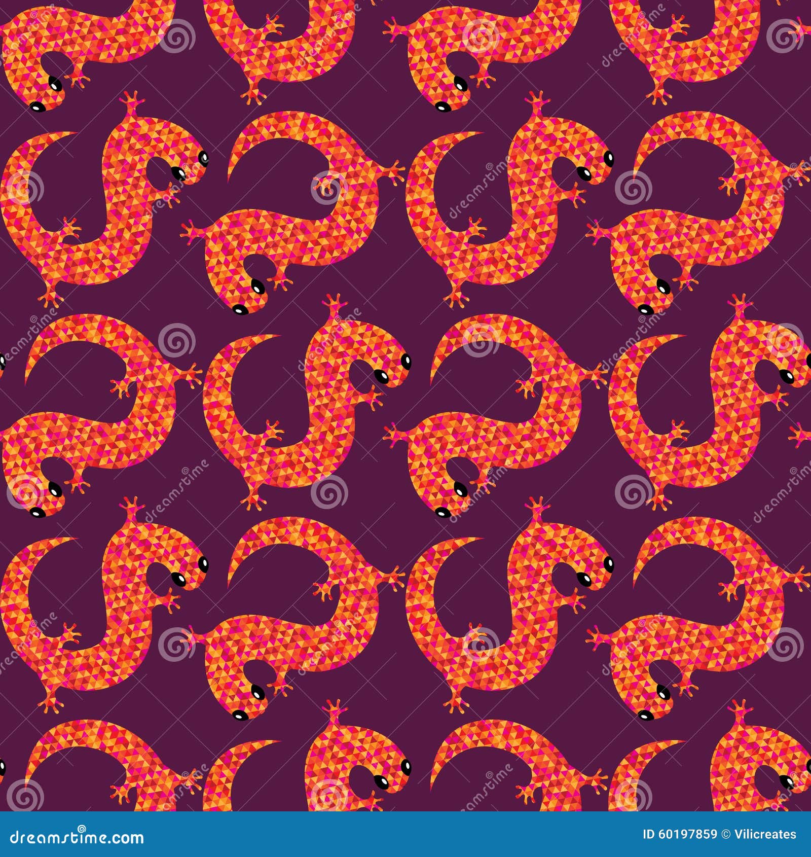 Salamanders pattern stock vector. Illustration of endangered - 60197859