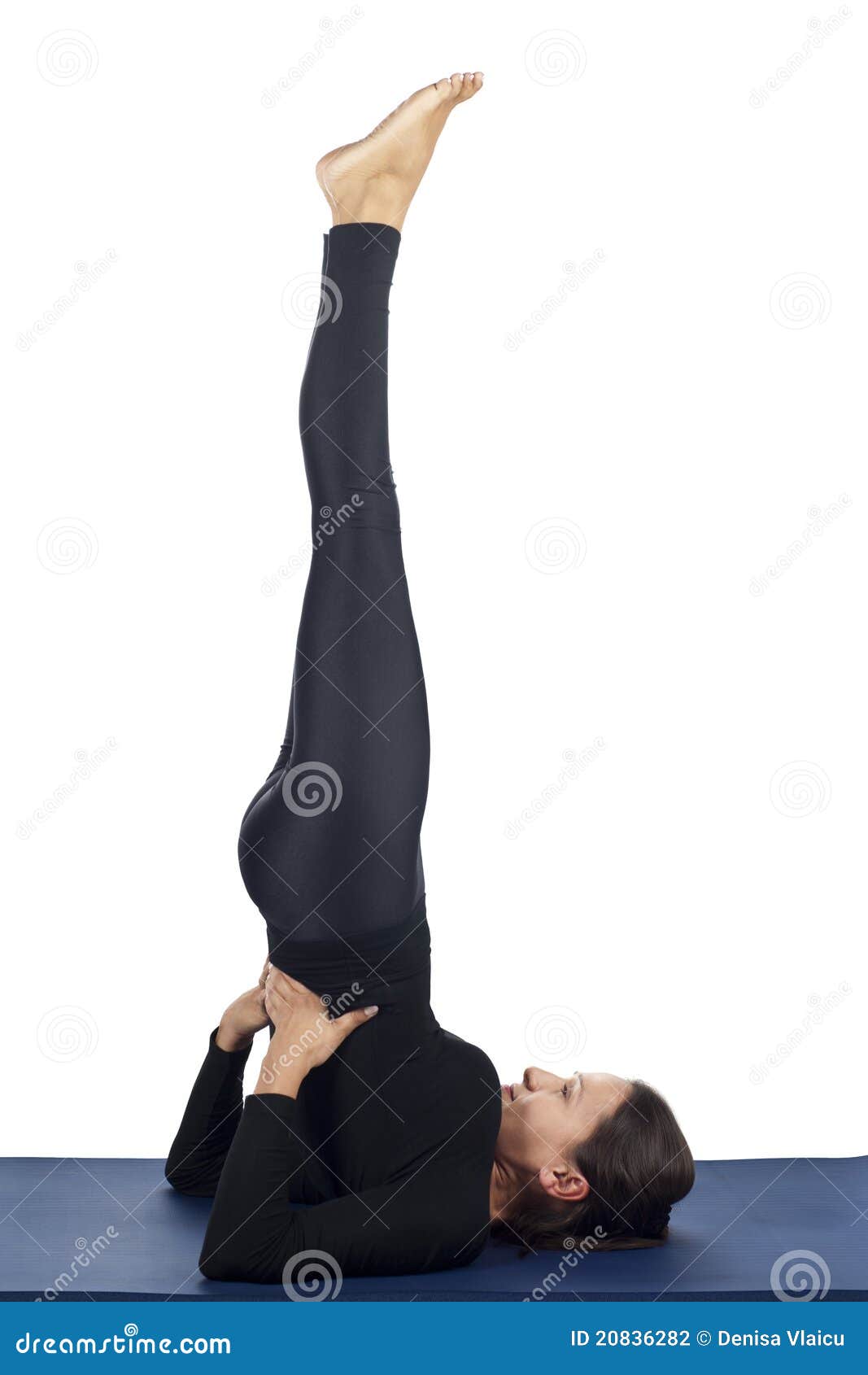 Salamba Sarvangasana - Shoulderstand Stock Photo - Image of stretching ...