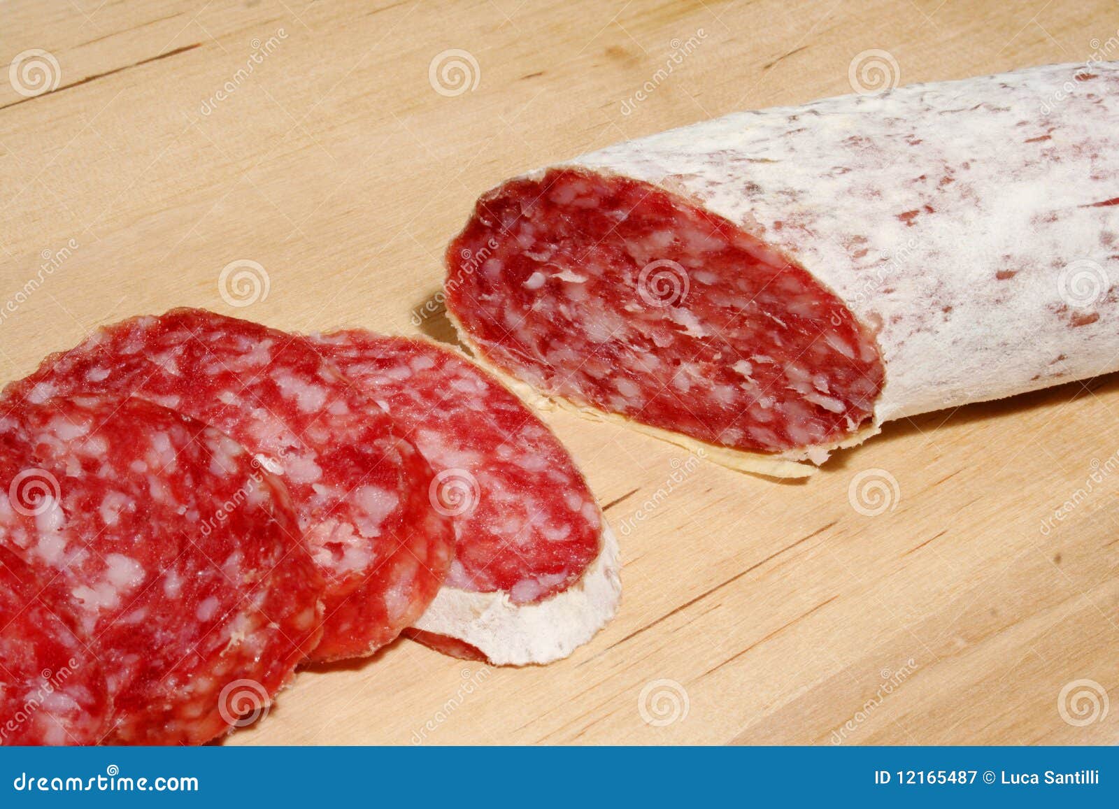 Salame stock image. Image of meat, chicory, fatty, cured - 12165487