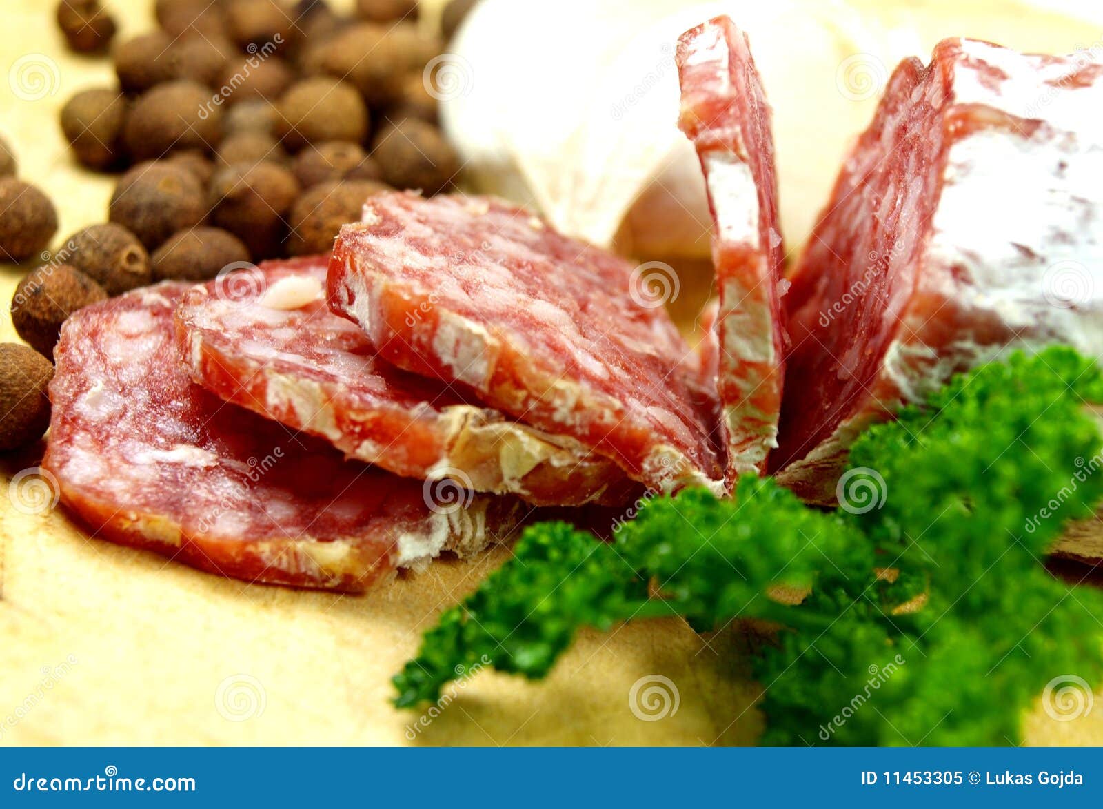 Salami stock image. Image of closeup, piece, lunch, beef - 11453305