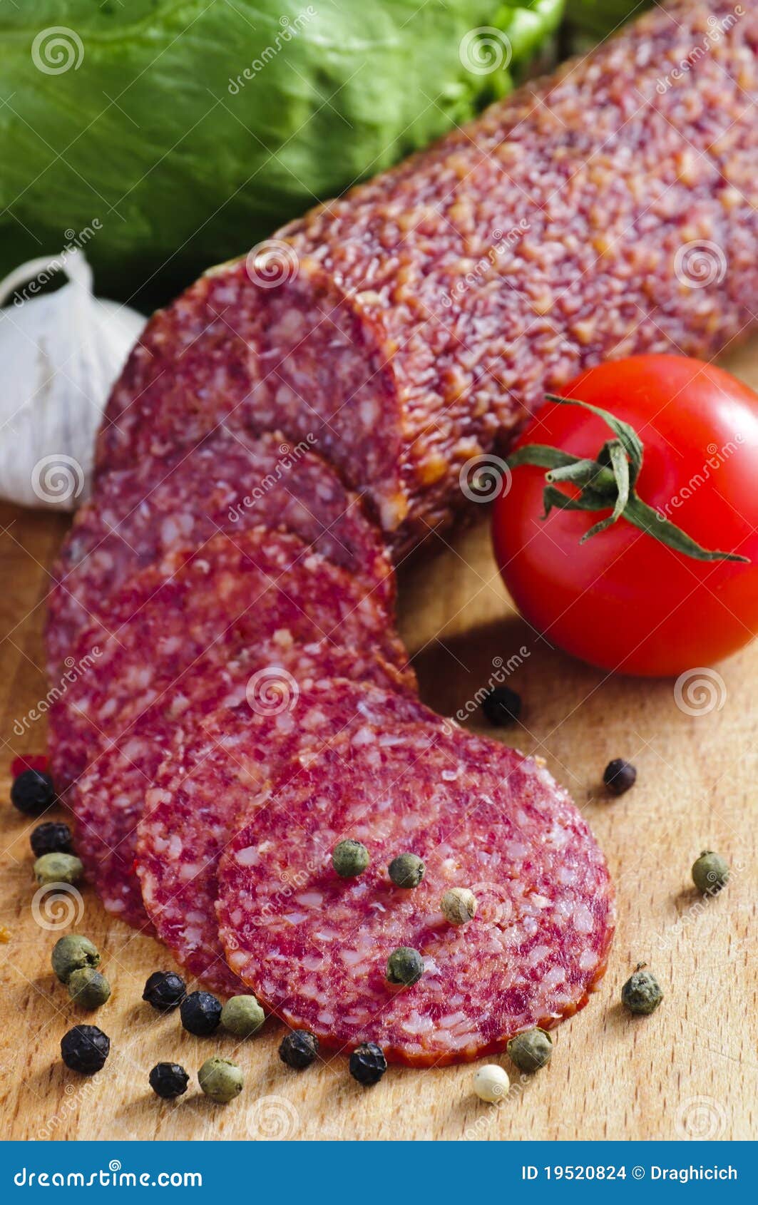 Salami stock photo. Image of garlic, food, still, traditional - 19520824
