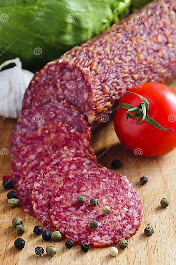 Salami stock photo. Image of garlic, food, still, traditional - 19520824