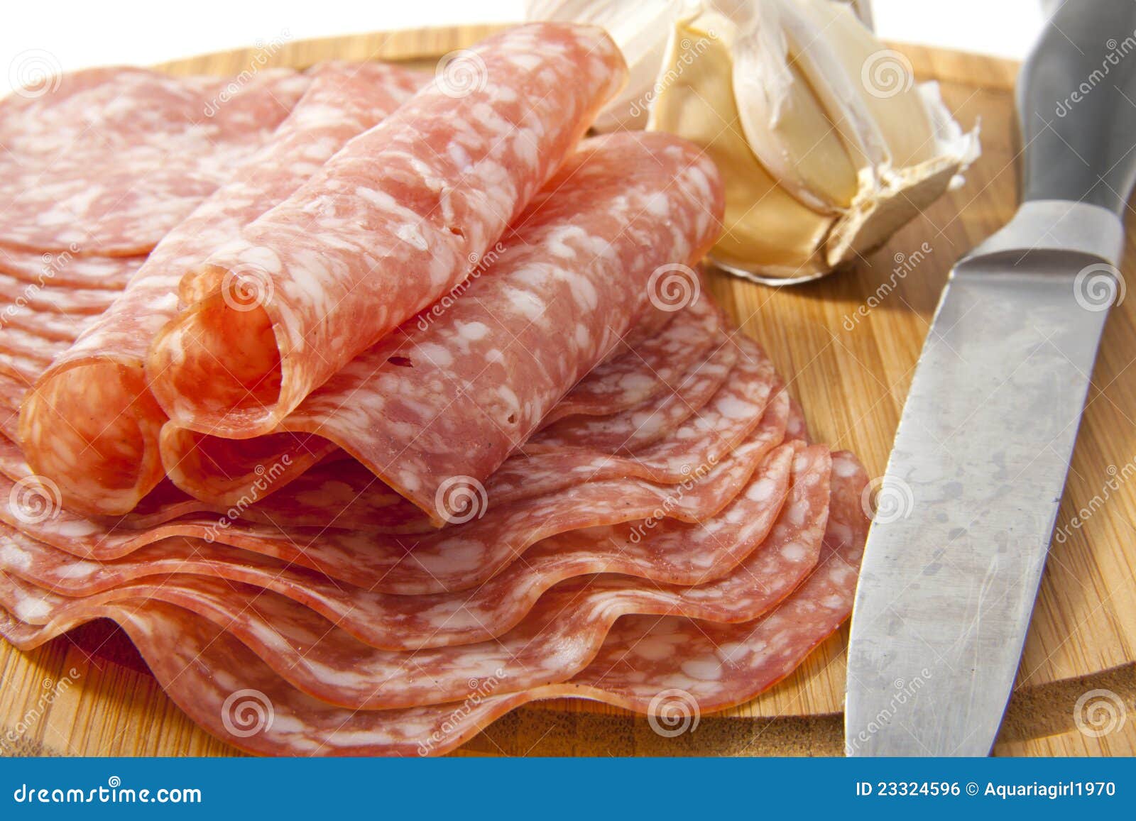Salami stock photo. Image of salami, snack, sausage, spiced - 23324596