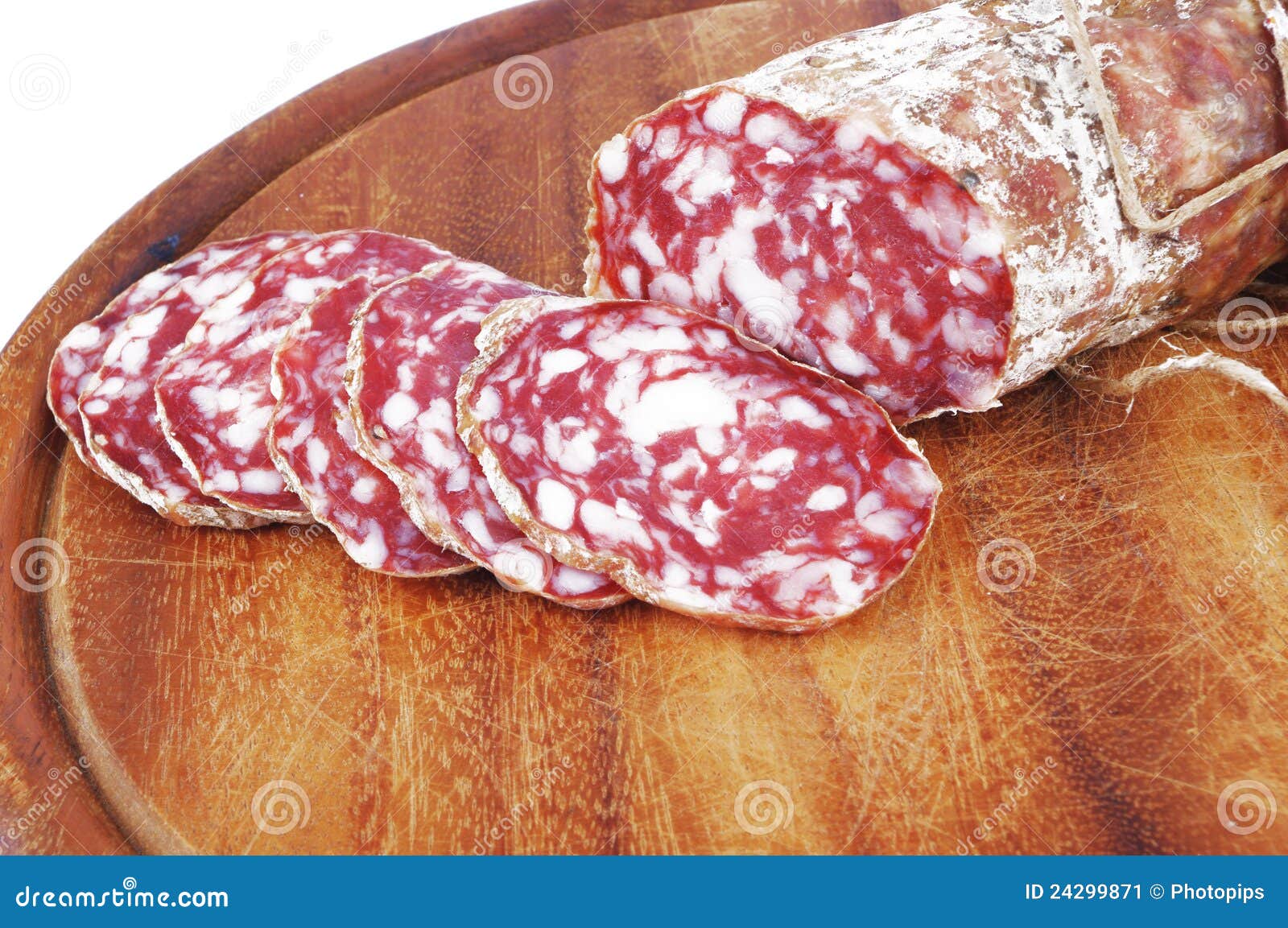 Salami stock image. Image of slice, pile, salami, snack - 24299871