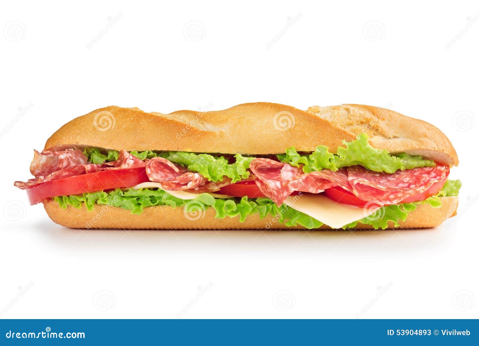 Salami and cheese sandwich stock image. Image of junk - 53904893