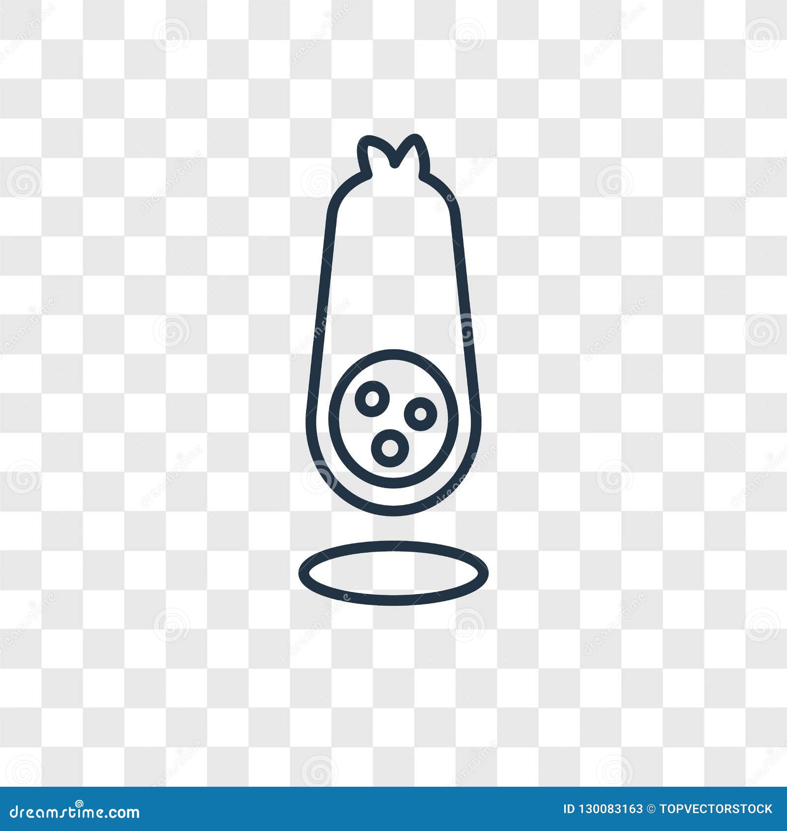 Salami Concept Vector Linear Icon Isolated on Transparent Background ...