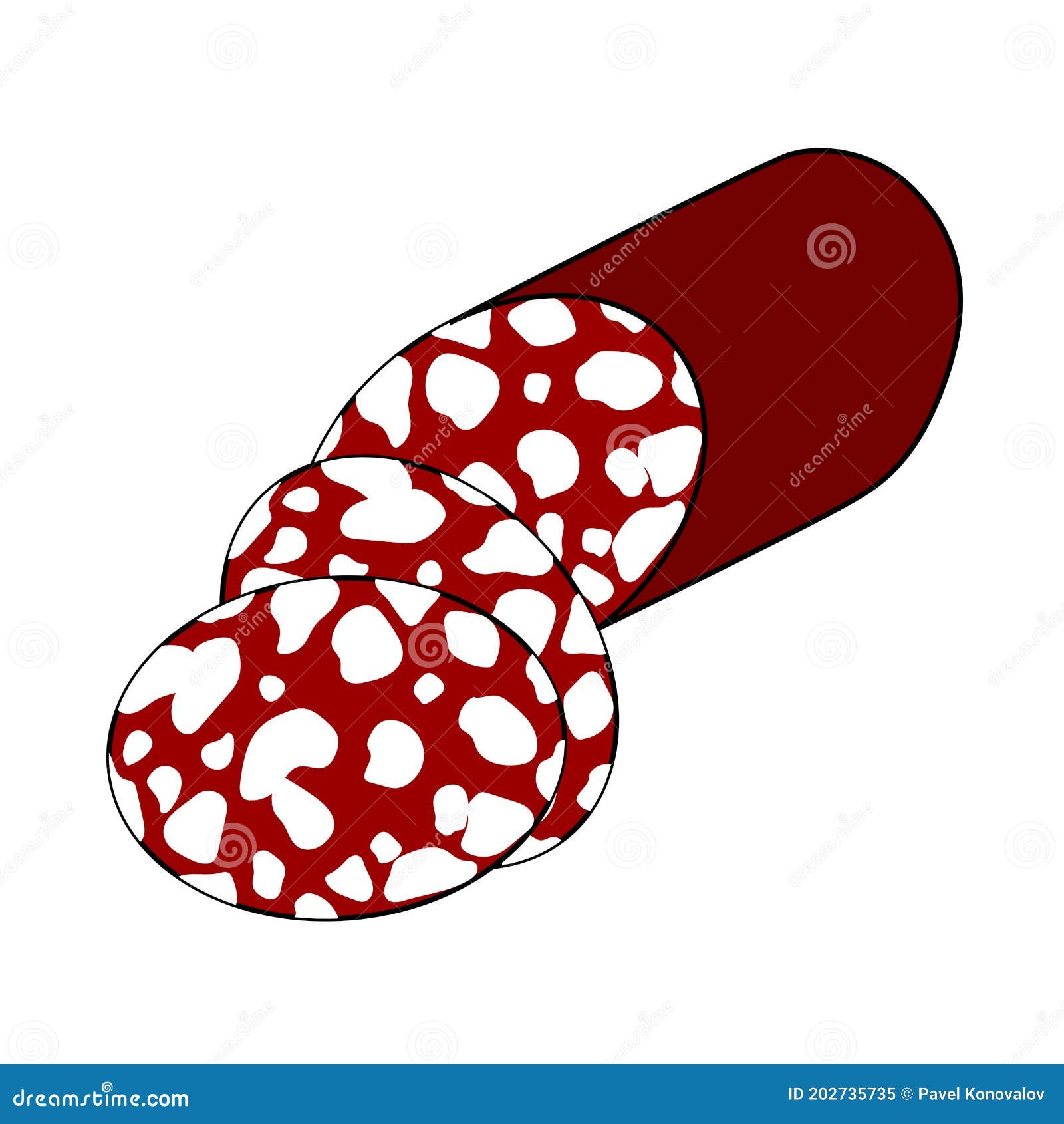 Salami Icon stock vector. Illustration of food, isolated - 202735735