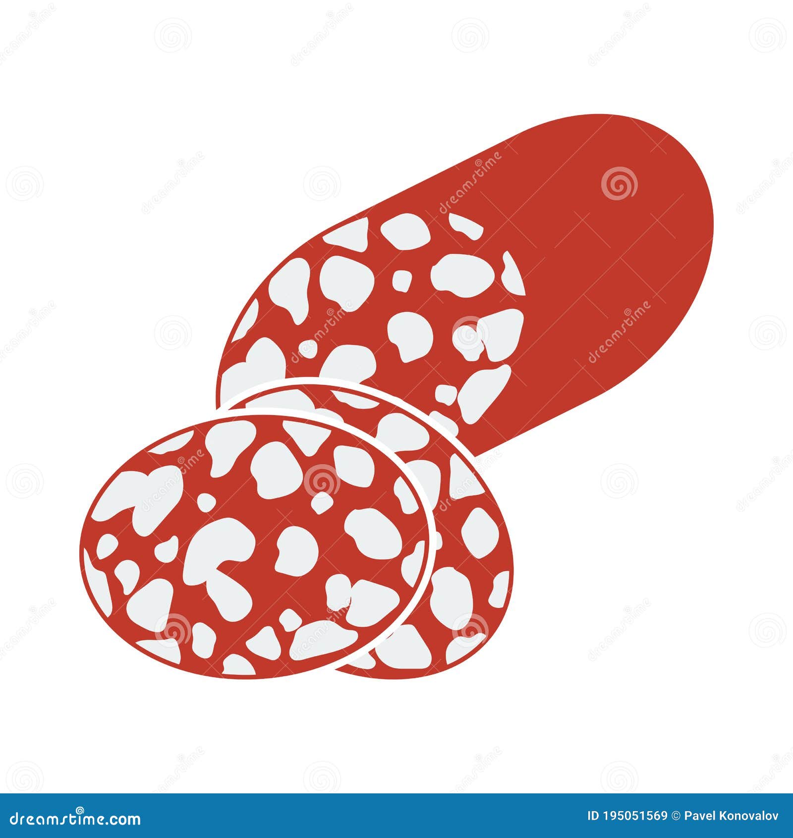 Salami Icon stock vector. Illustration of salami, snack - 195051569