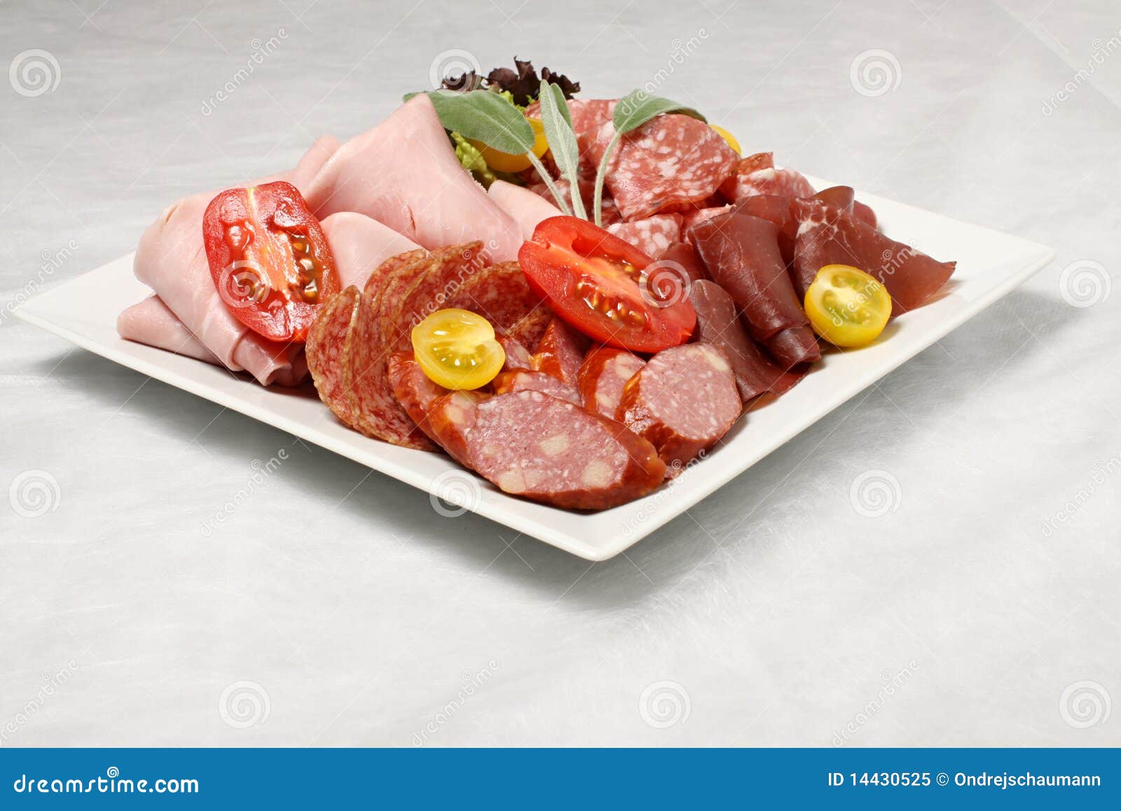 Salami plate stock image. Image of table, meal, cherry - 14430525
