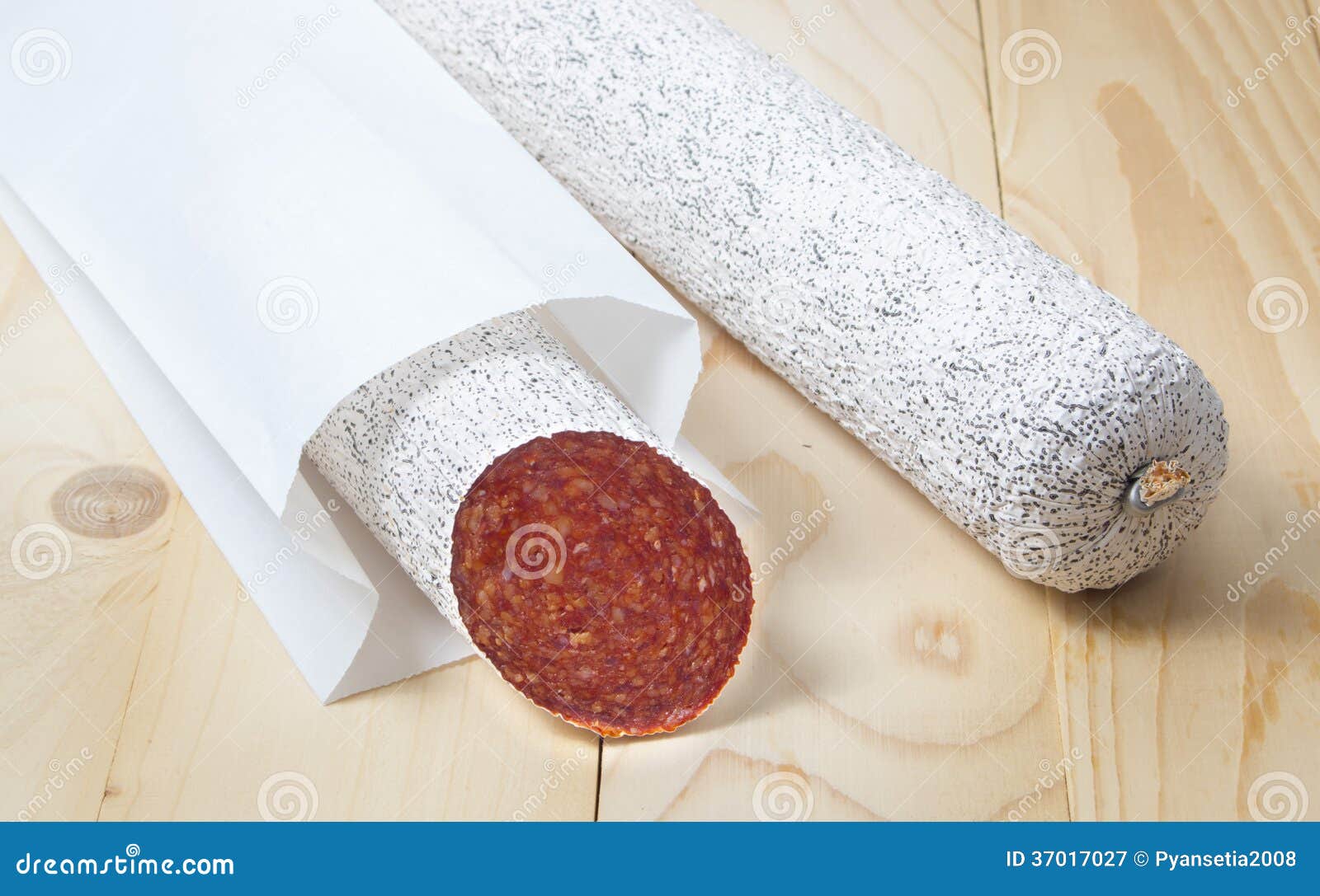 Salami with Red Pepper Package Stock Image - Image of sliced, italian ...