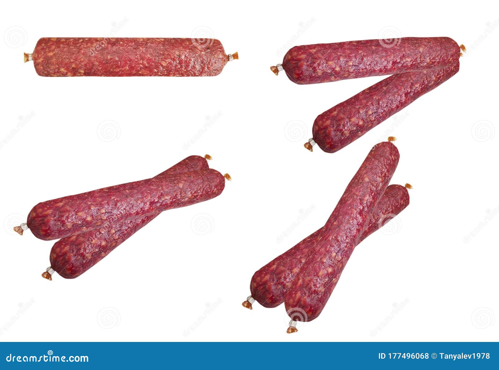 Salami Sausage Isolated Ingredient, Red, Protein Stock Photo - Image of ...