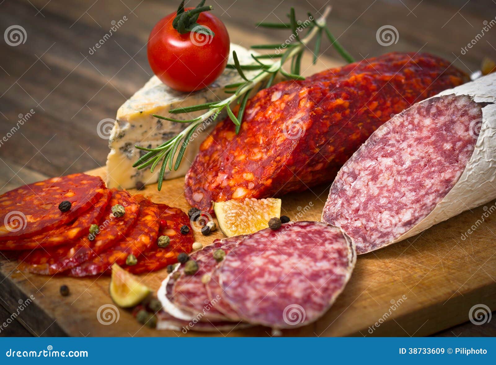 Salami sausage stock image. Image of rosemary, olive - 38733609