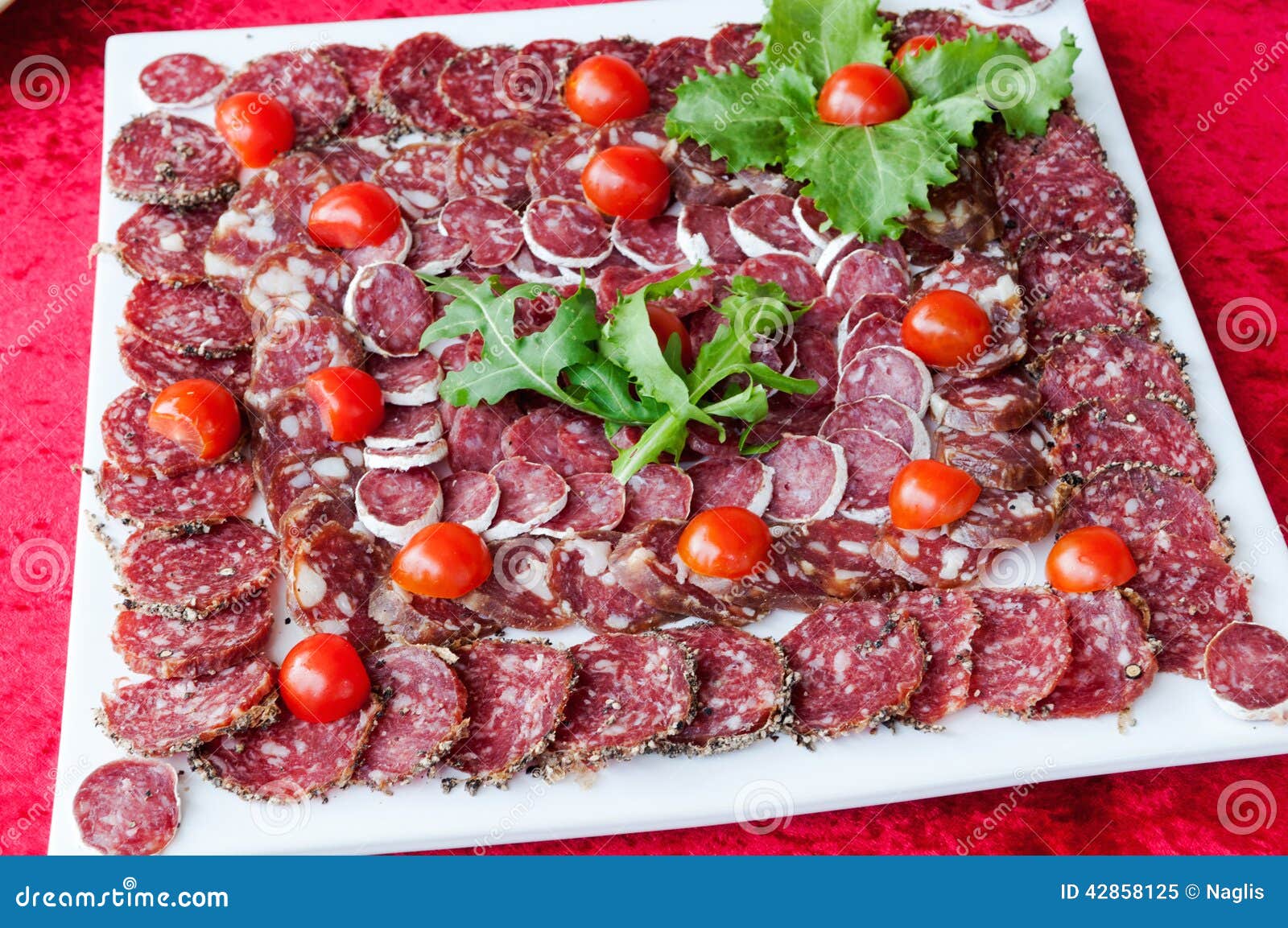Salami stock image. Image of dried, meal, slice, dinner - 42858125