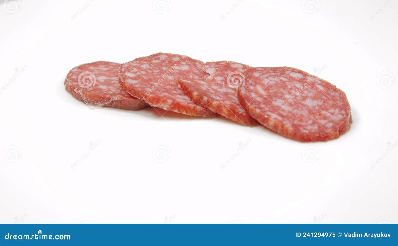 Salami Sliced into Pieces Rotates on a White Background Stock Video ...