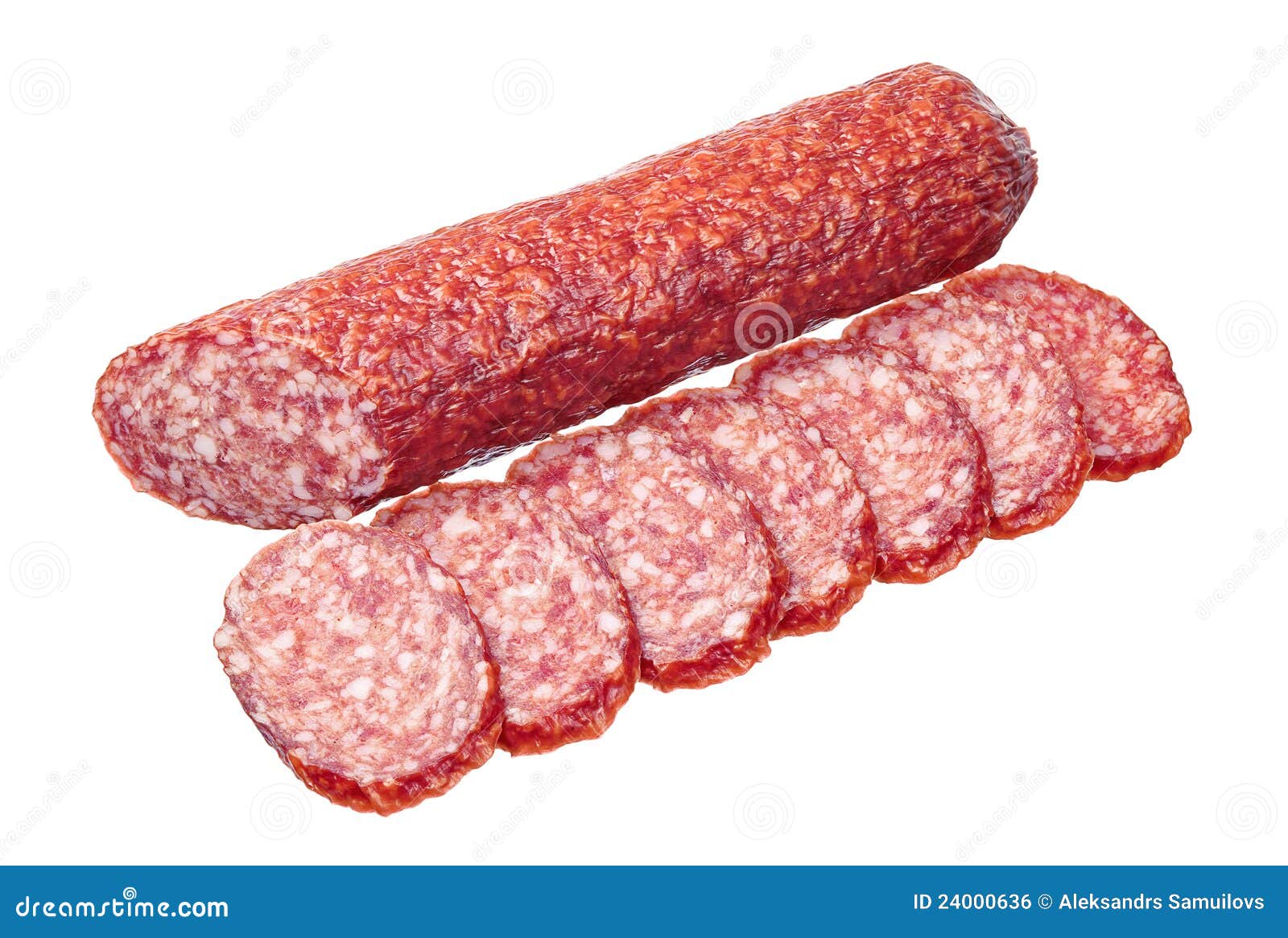 Salami with slices stock photo. Image of gastronomy, traditional - 24000636