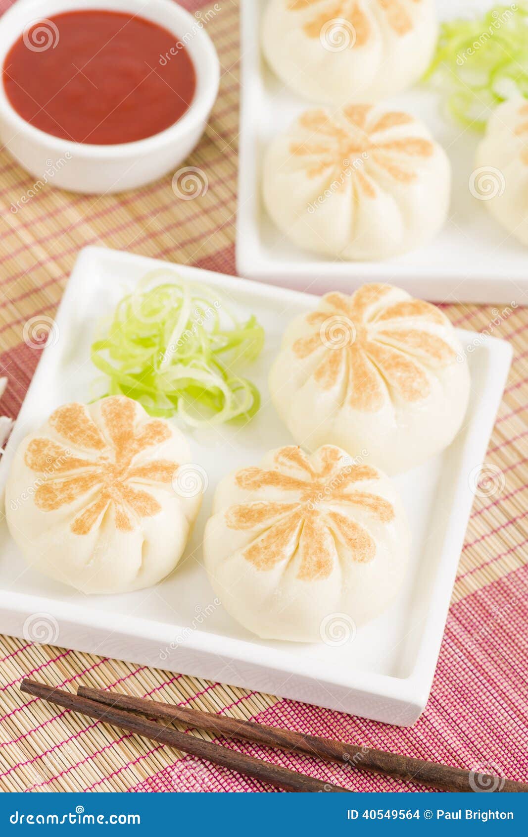 Salapao stock photo. Image of baozi, pink, platter, oriental - 40549564