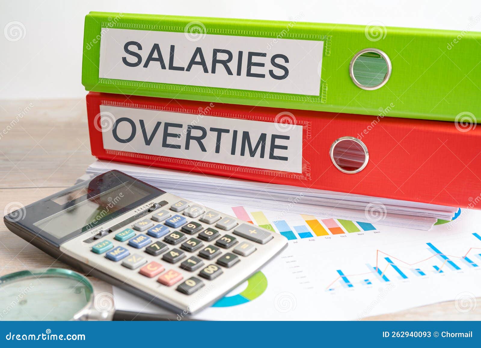 Salaries Overtime. Binder Data Finance Report Business with Graph ...